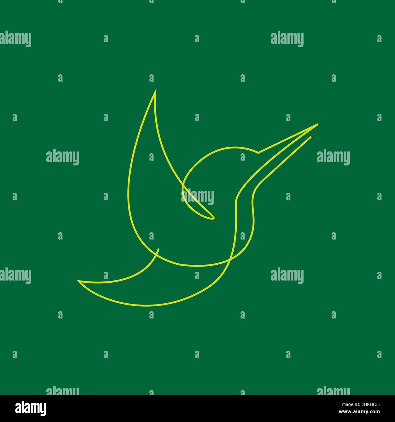 continuous line bird little hummingbird logo design, vector graphic ...