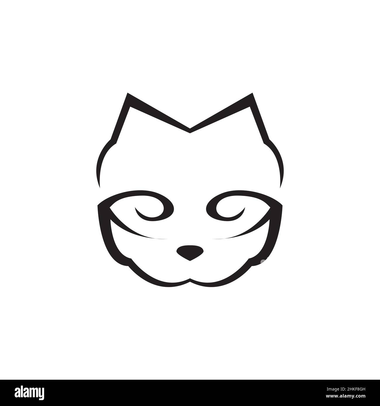 face weird cat logo design, vector graphic symbol icon illustration ...