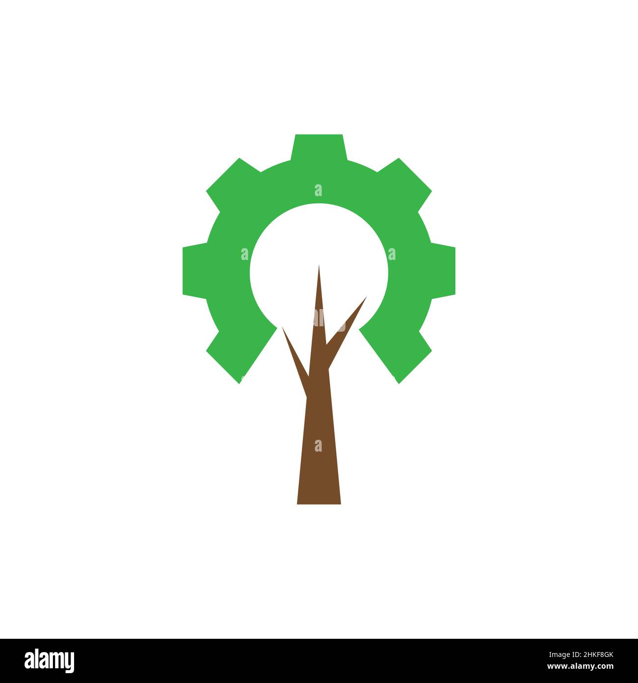 Green industry concept plant gear symbol Stock Vector Images - Alamy