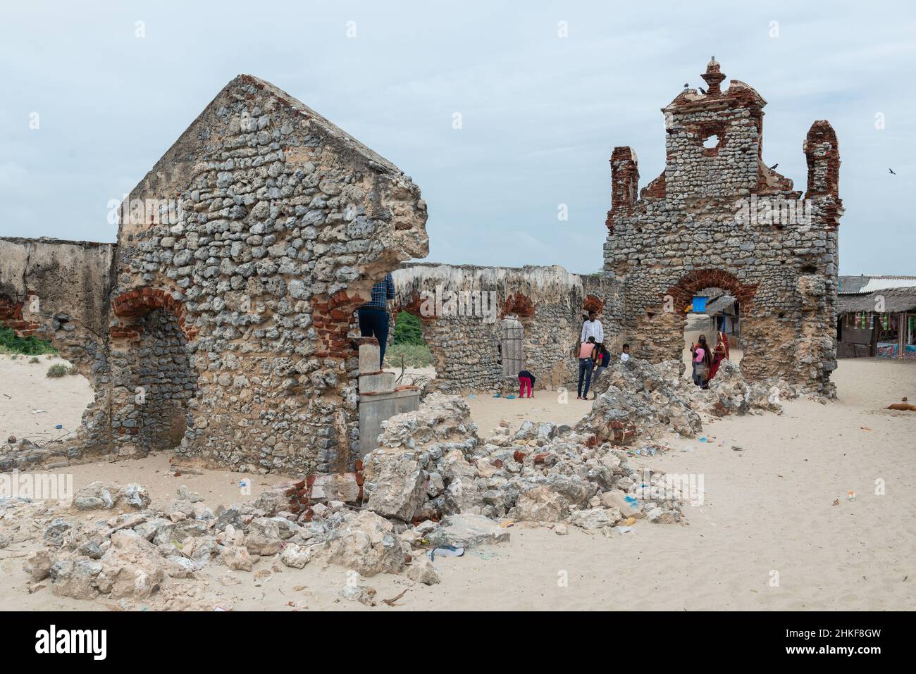 Dhanushkodi, India - January 2022: The 'ghost town' of Dhanushkodi. The ...