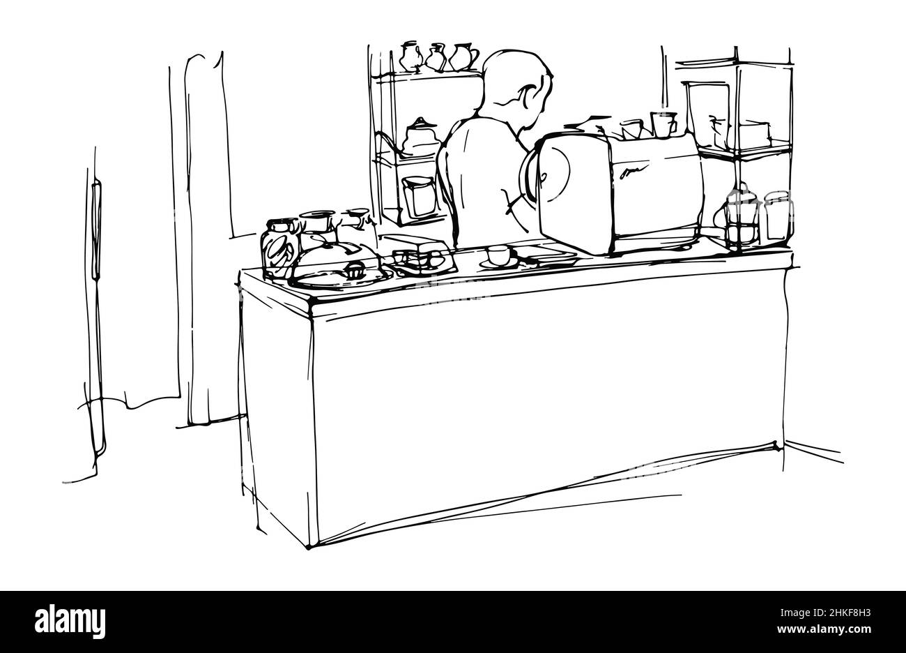 Business barista man in Cut Out Stock Images & Pictures - Alamy