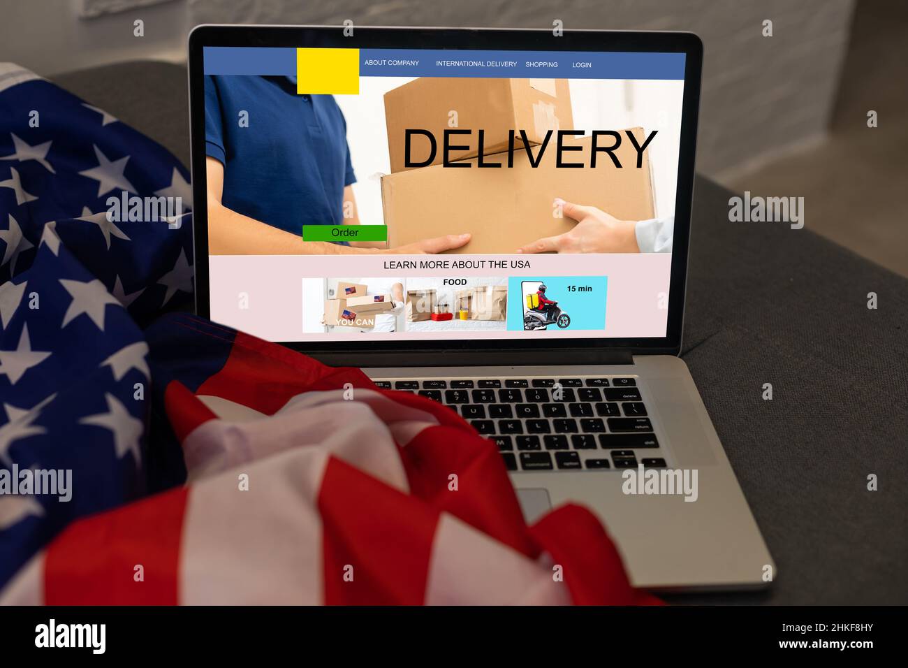 Online ecommerce store, dropshipping business website concept. laptop ...