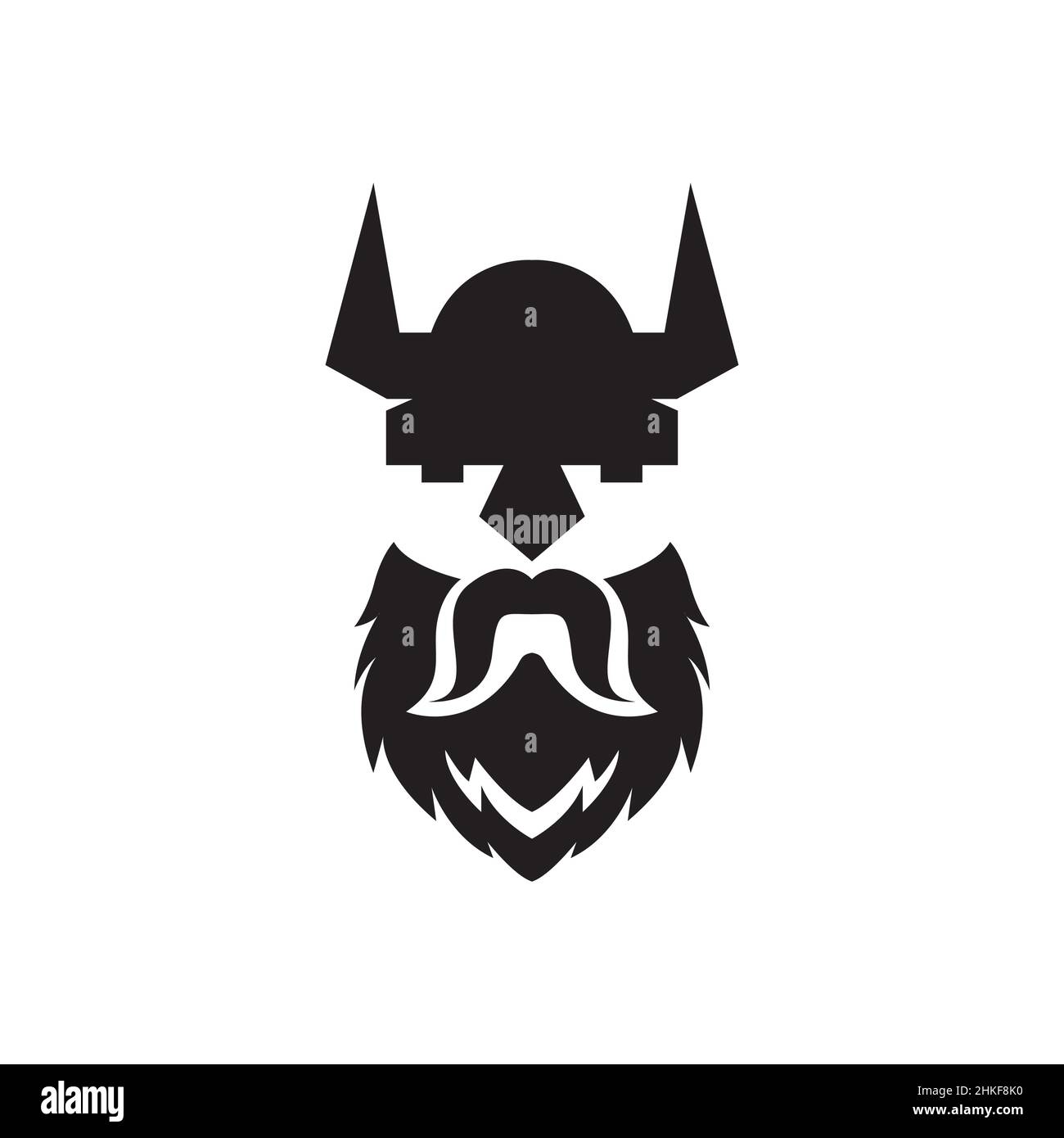 black face viking long beard logo design, vector graphic symbol icon ...