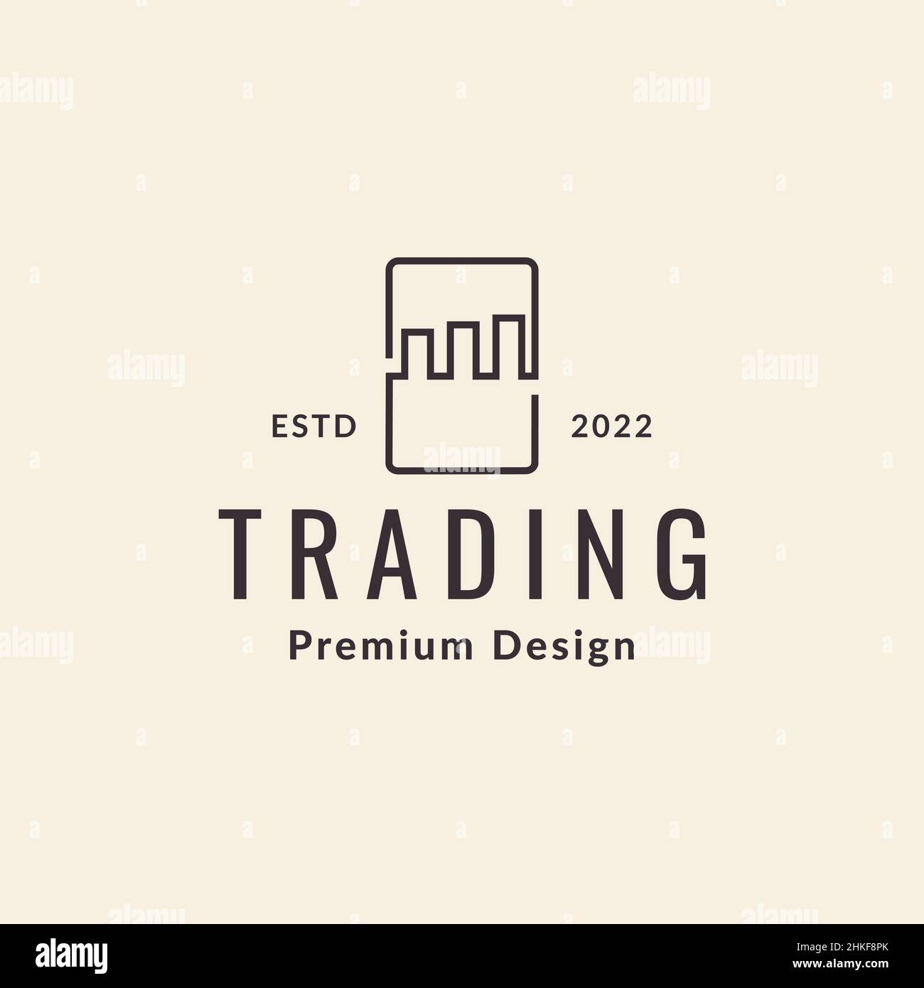 line smart phone with trading chart logo design, vector graphic symbol ...