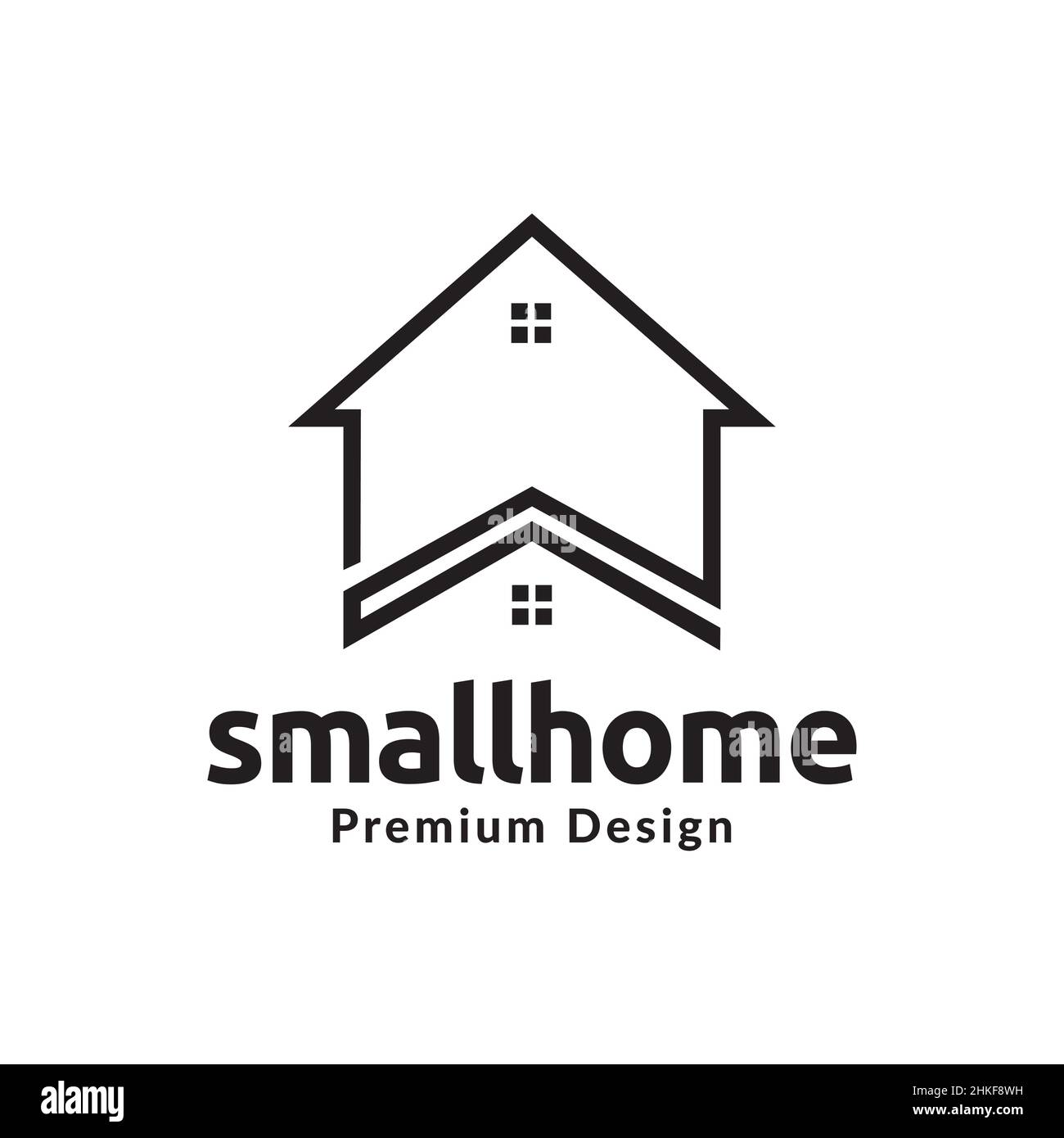 flats home lines simple logo design, vector graphic symbol icon ...