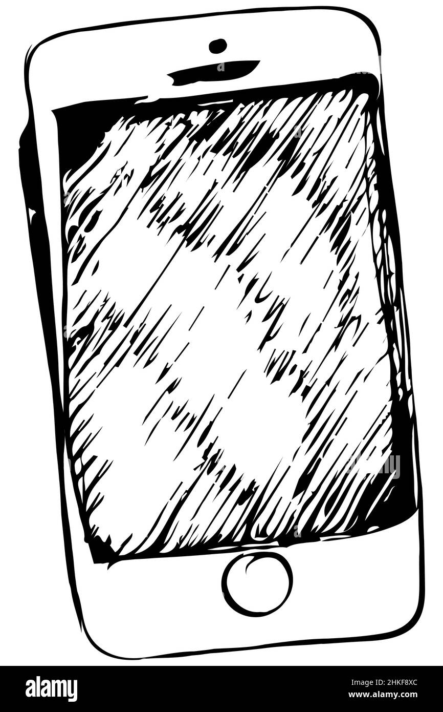 Outline drawing smartphone hi-res stock photography and images - Alamy