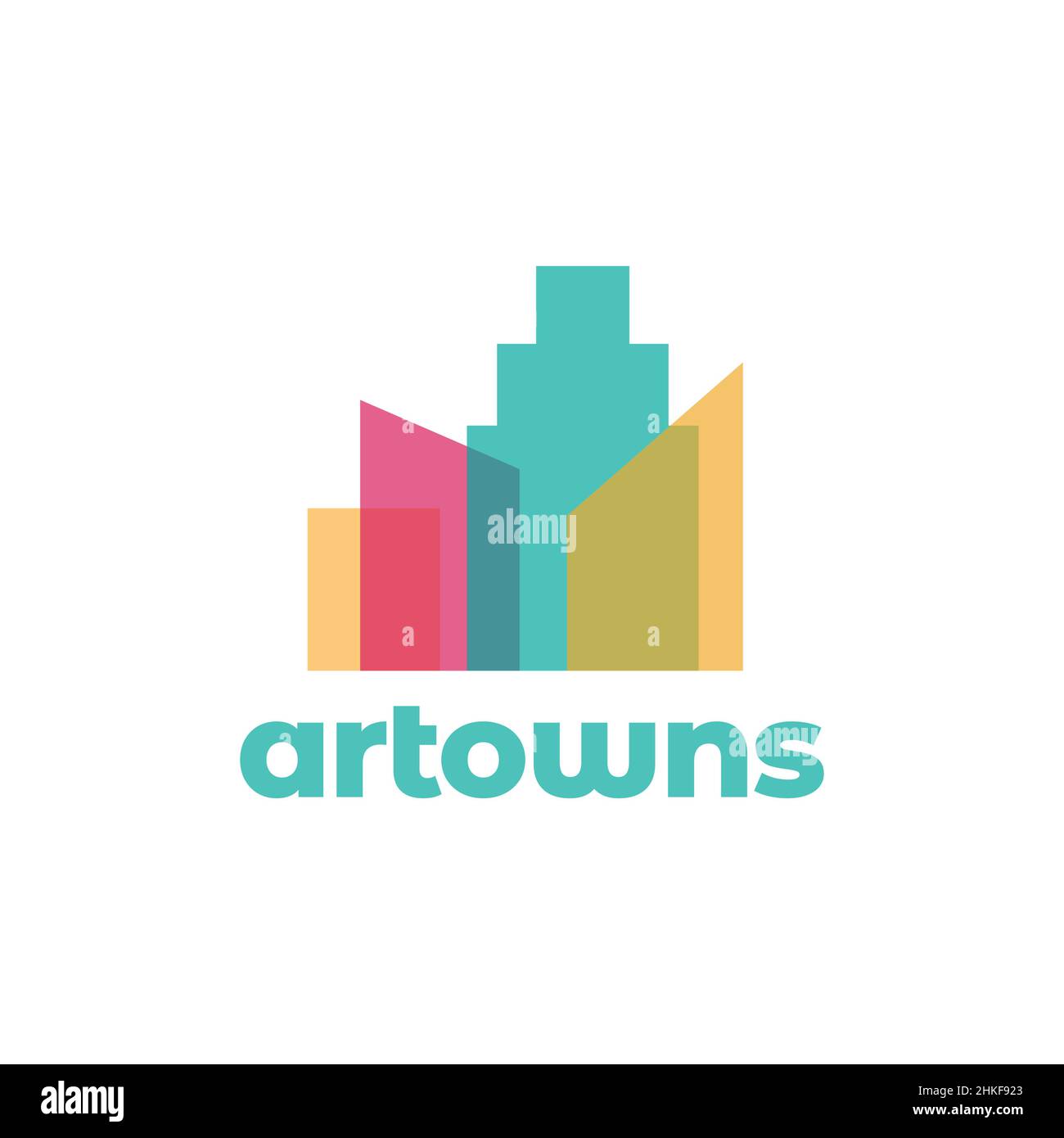 abstract colorful town building logo design, vector graphic symbol icon ...