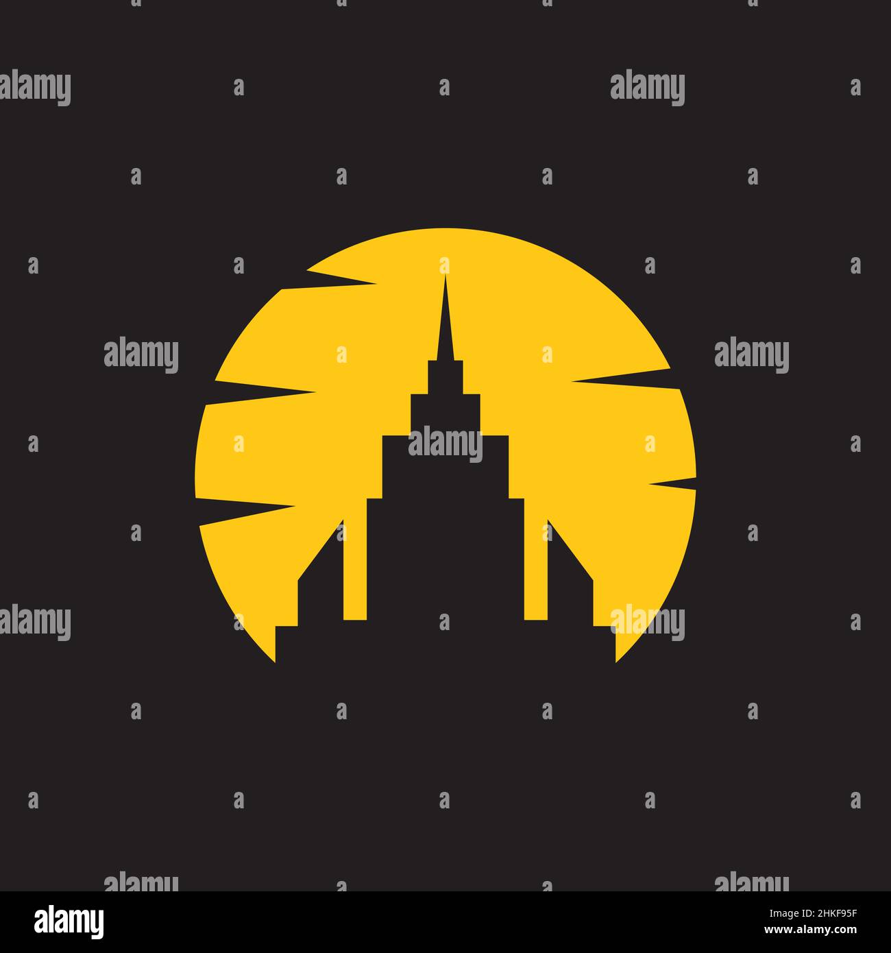 Buildings with clouds and dark clouds Stock Vector Images - Alamy