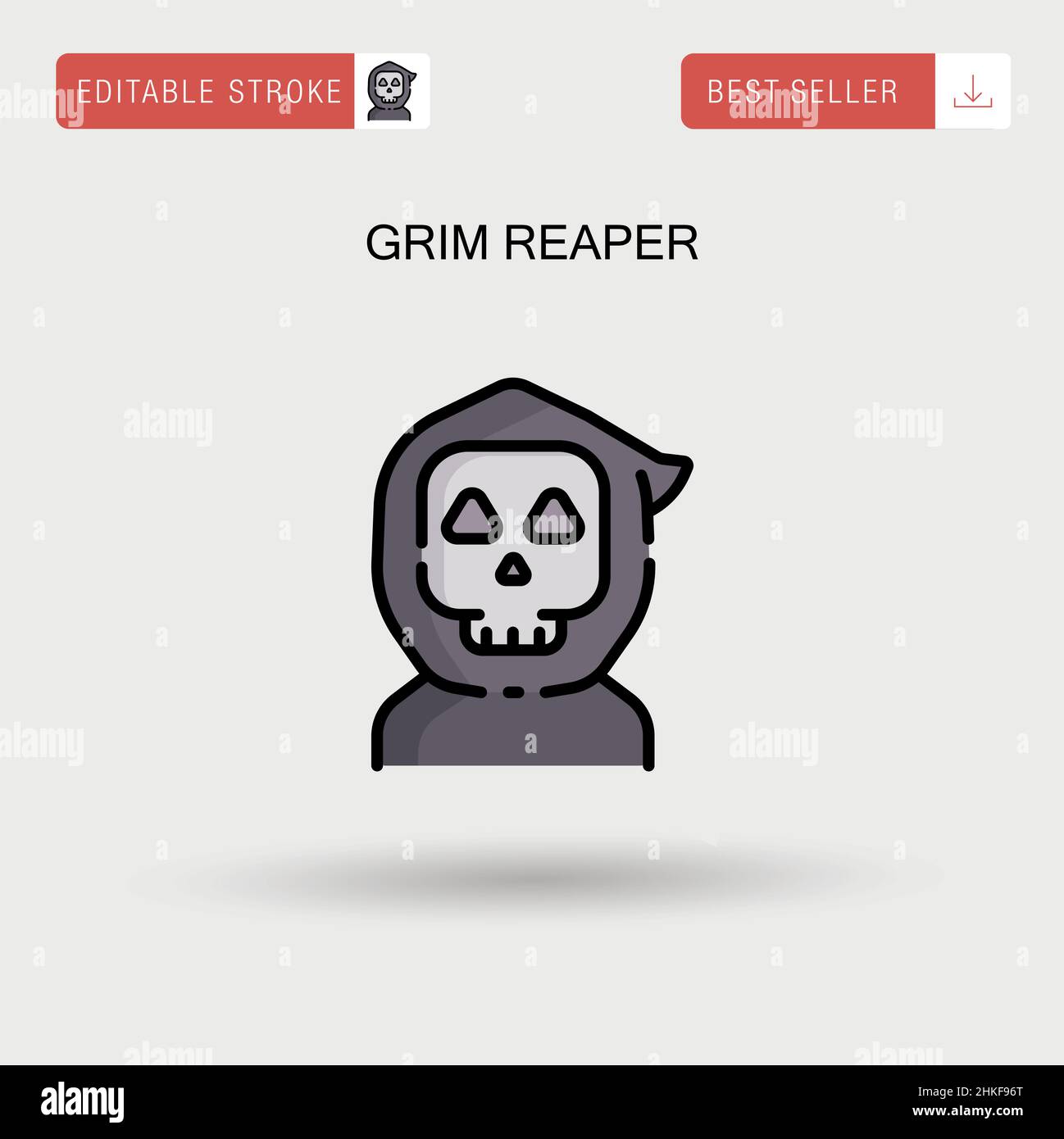 Vector cartoon illustration grim reaper hi-res stock photography and ...