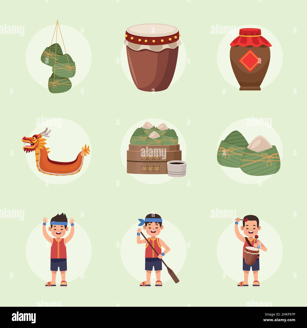 dragon boat festival icons Stock Vector Image & Art - Alamy