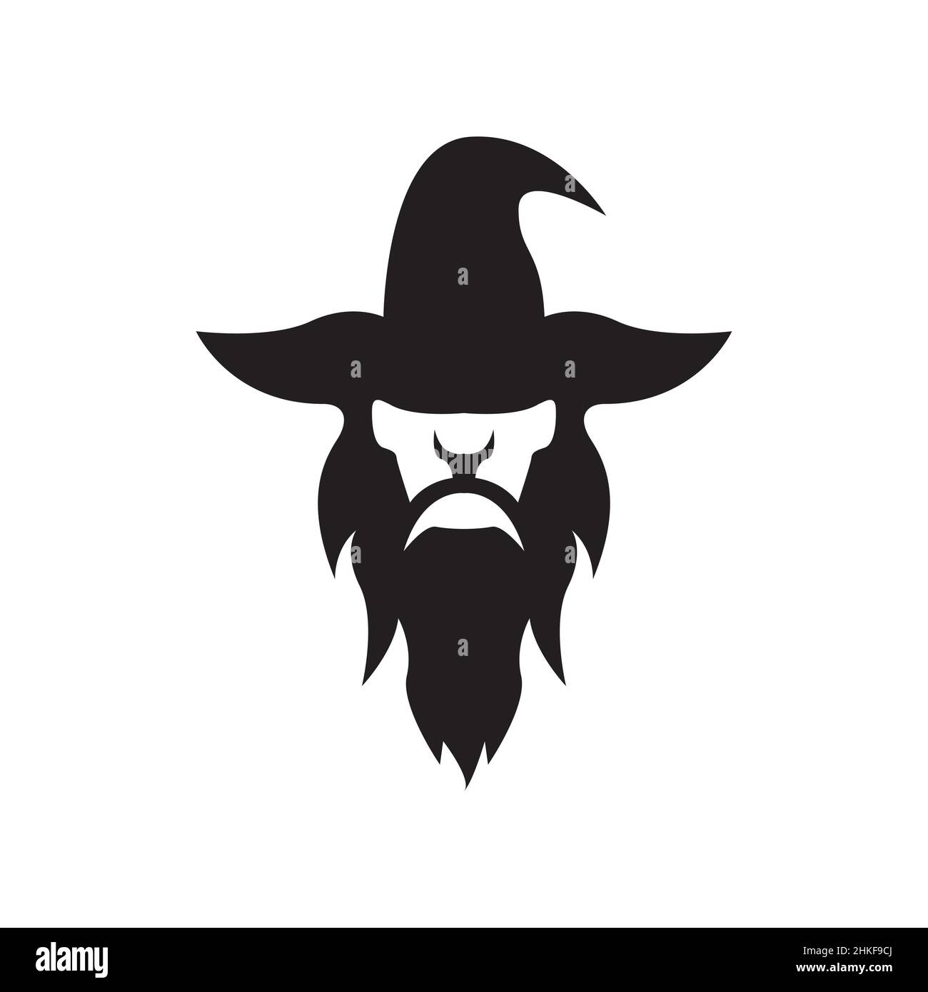 old man witch long beard logo design, vector graphic symbol icon ...
