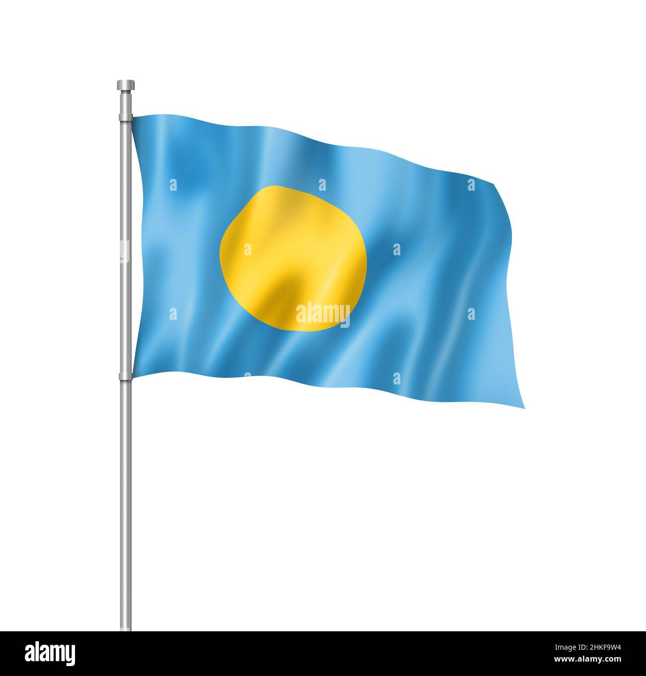 Palau flag, three dimensional render, isolated on white Stock Photo - Alamy