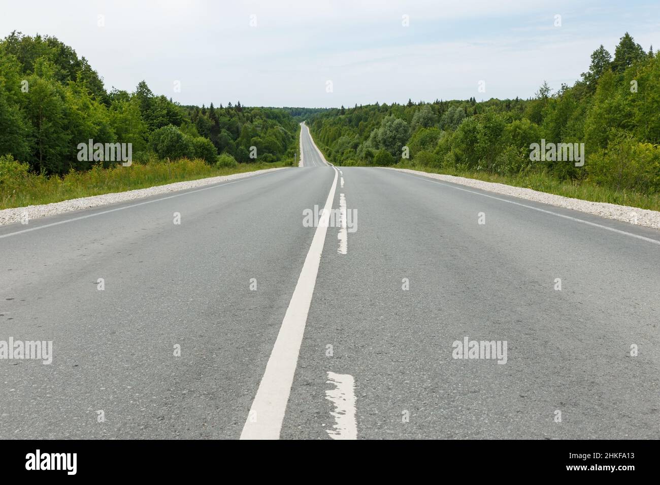 empty asphalt road. Road in Russia. Perm Krai Stock Photo - Alamy