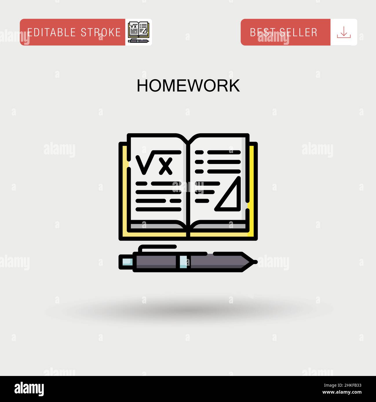 Homework Simple vector icon Stock Vector Image & Art - Alamy