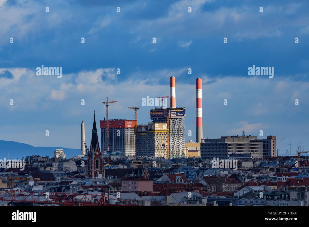 vienna, austria, 02 feb 2022, view from the roof terrace of the ikea ...