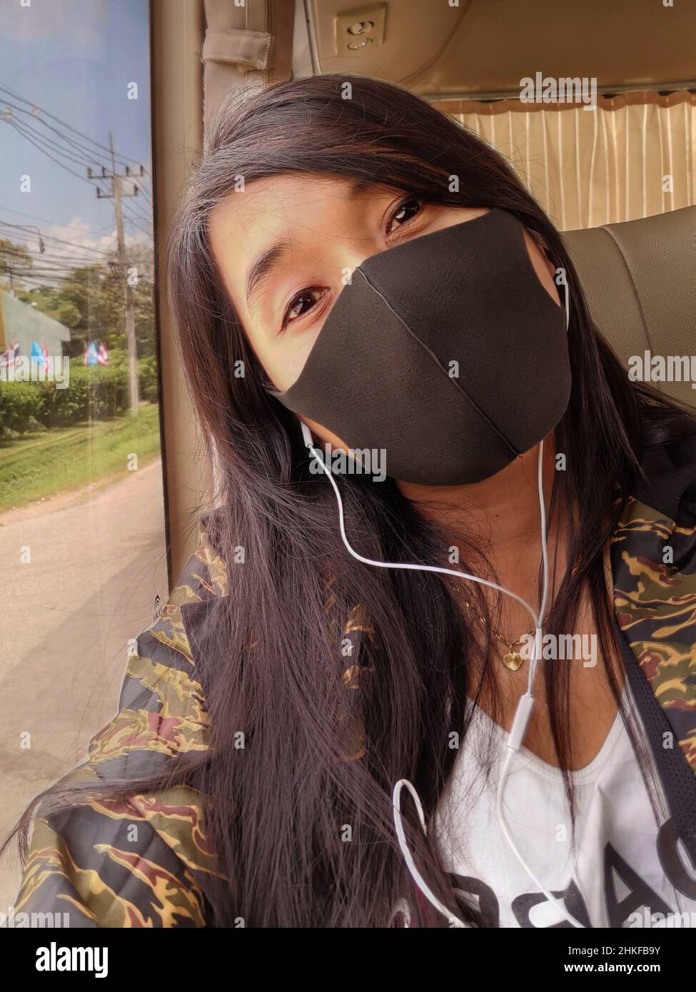 Life lifestyle new normal of travelers thai women people wearing mask ...