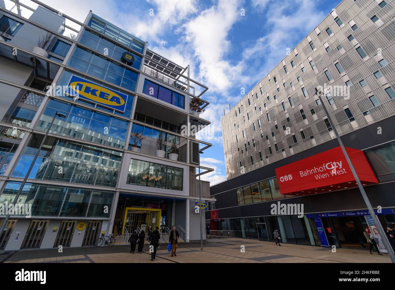 vienna, austria, 02 feb 2022, ikea store near the railway station ...