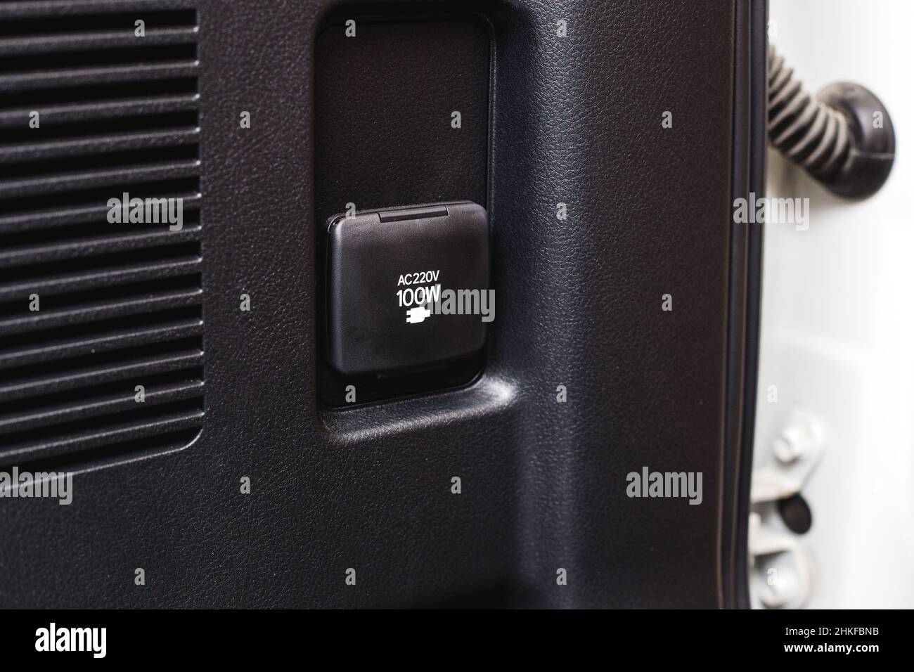 closed outlet socket in the car door Stock Photo - Alamy