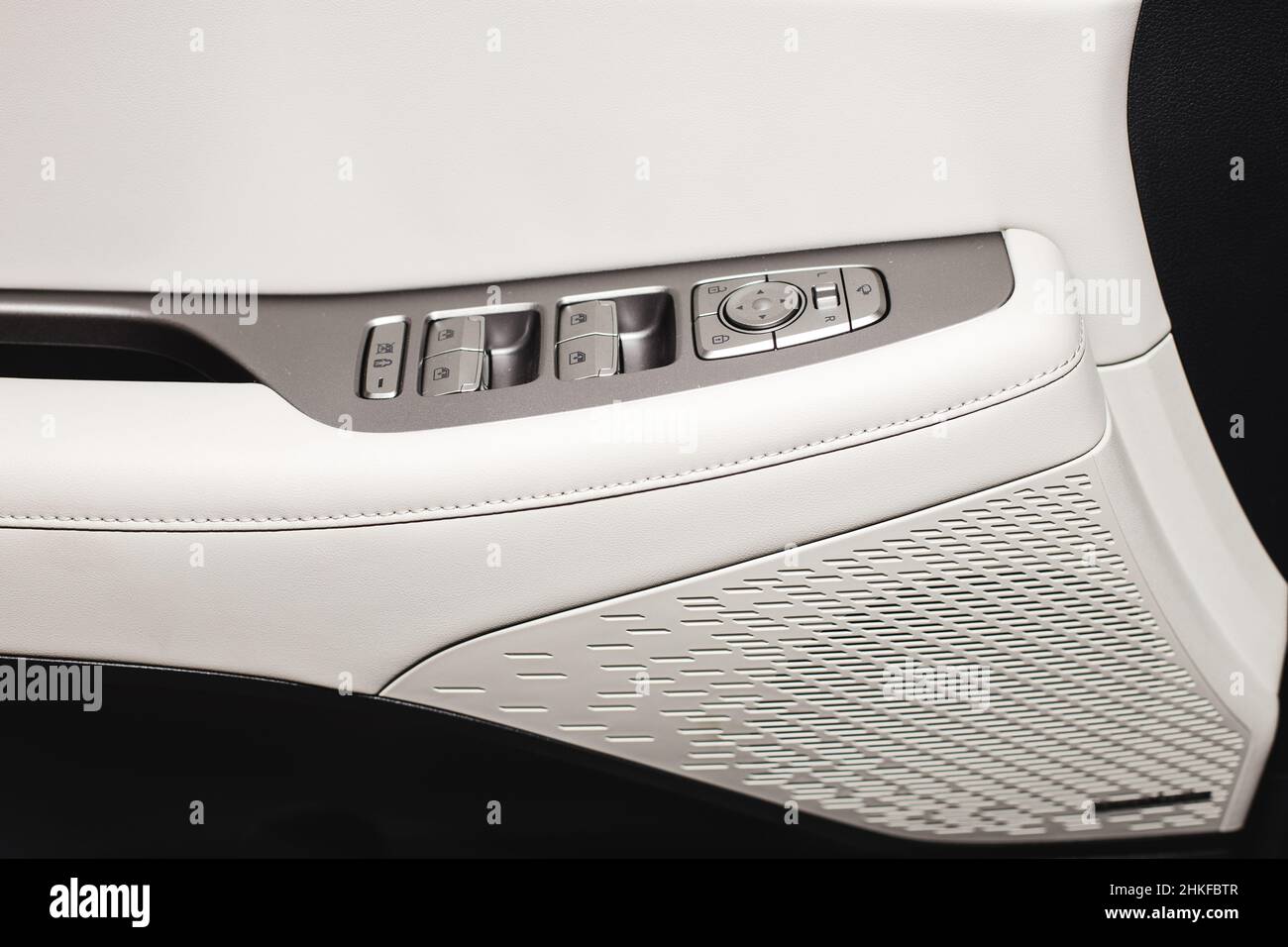 Car interior detail. Closeup of controls on the door Stock Photo - Alamy