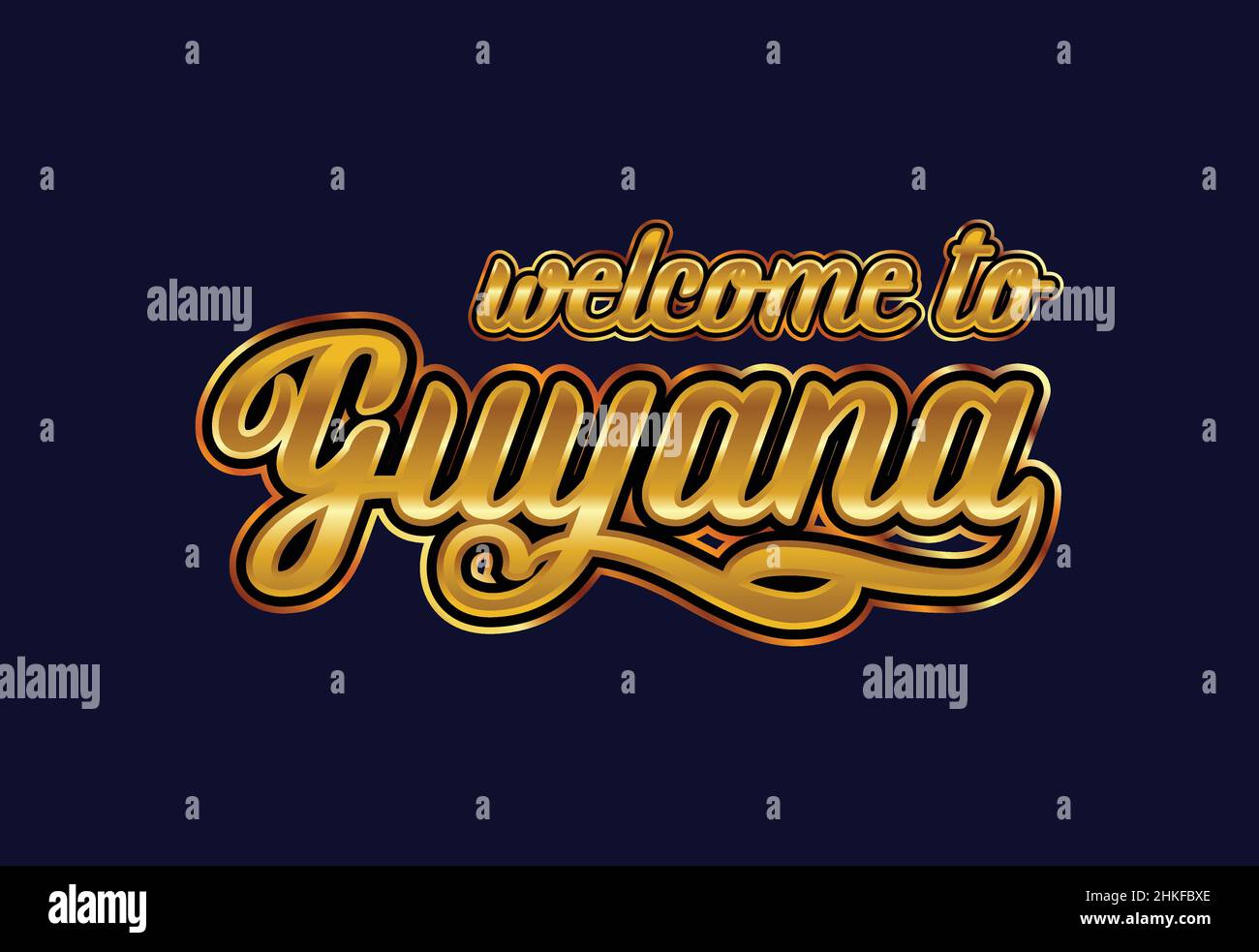 Welcome To Guyana Word Text Creative Font Design Illustration Welcome