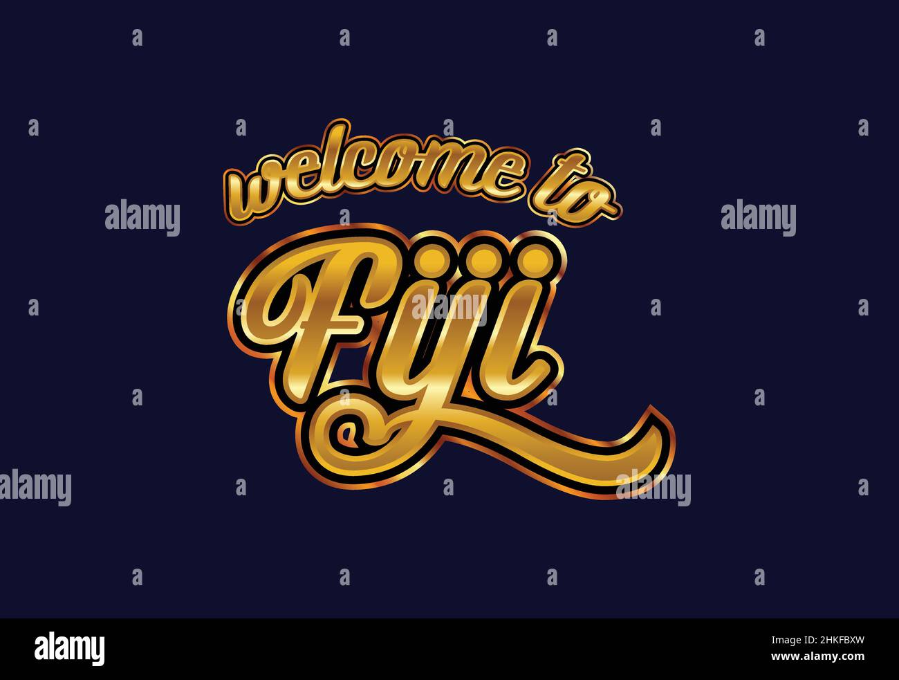 Welcome To Fiji Word Text Creative Font Design Illustration Welcome