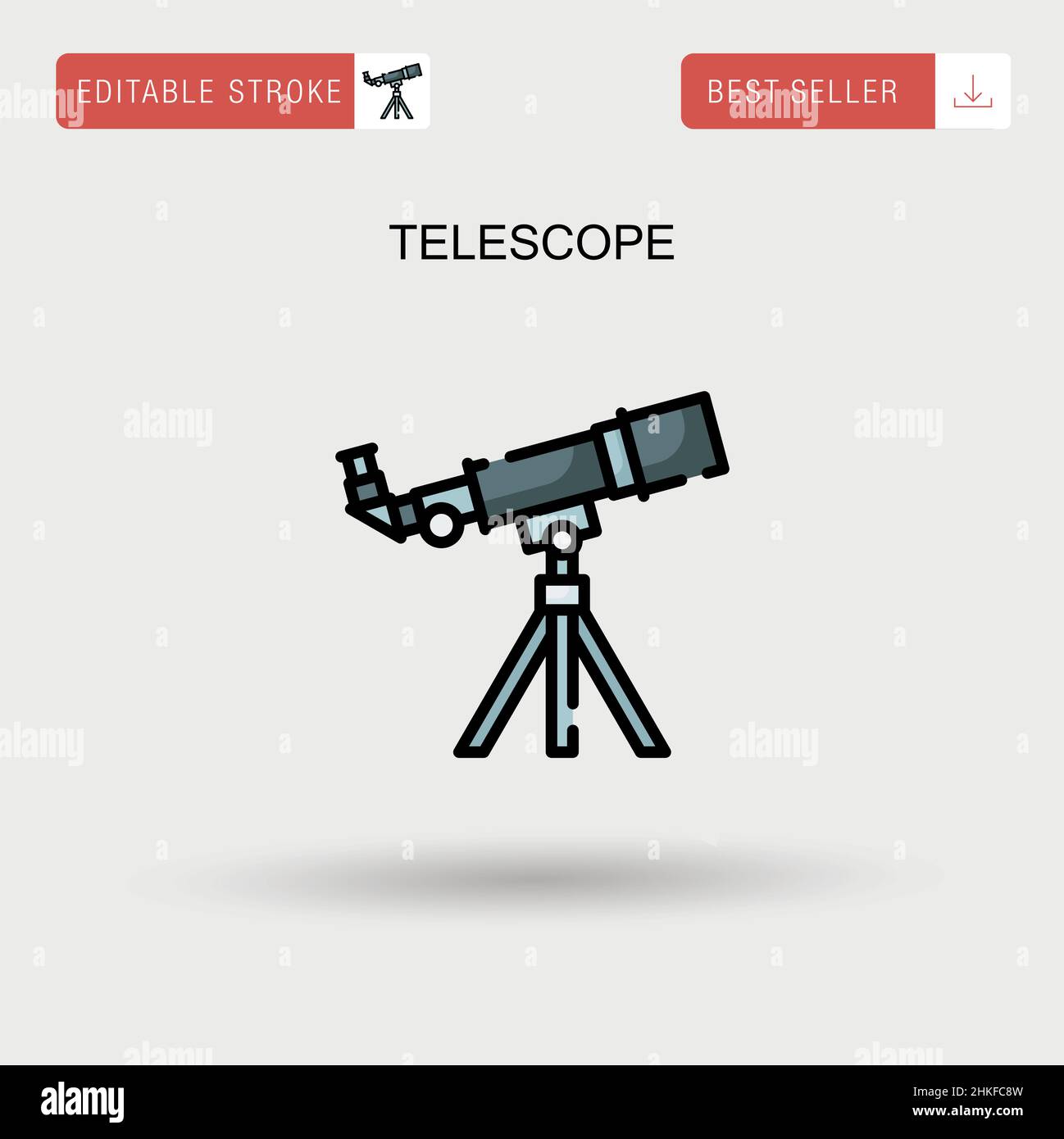 Telescope icon spyglass flat hi-res stock photography and images - Alamy