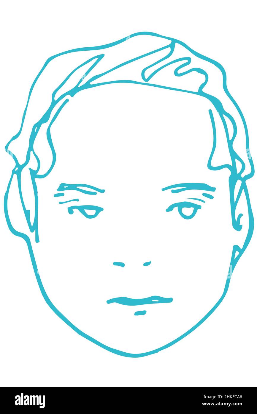 vector sketch for a portrait of a handsome young man Stock Photo - Alamy