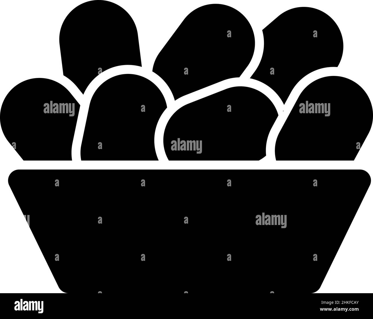 Chicken Nugget Glyph Icon Food Vector Stock Vector Image & Art - Alamy