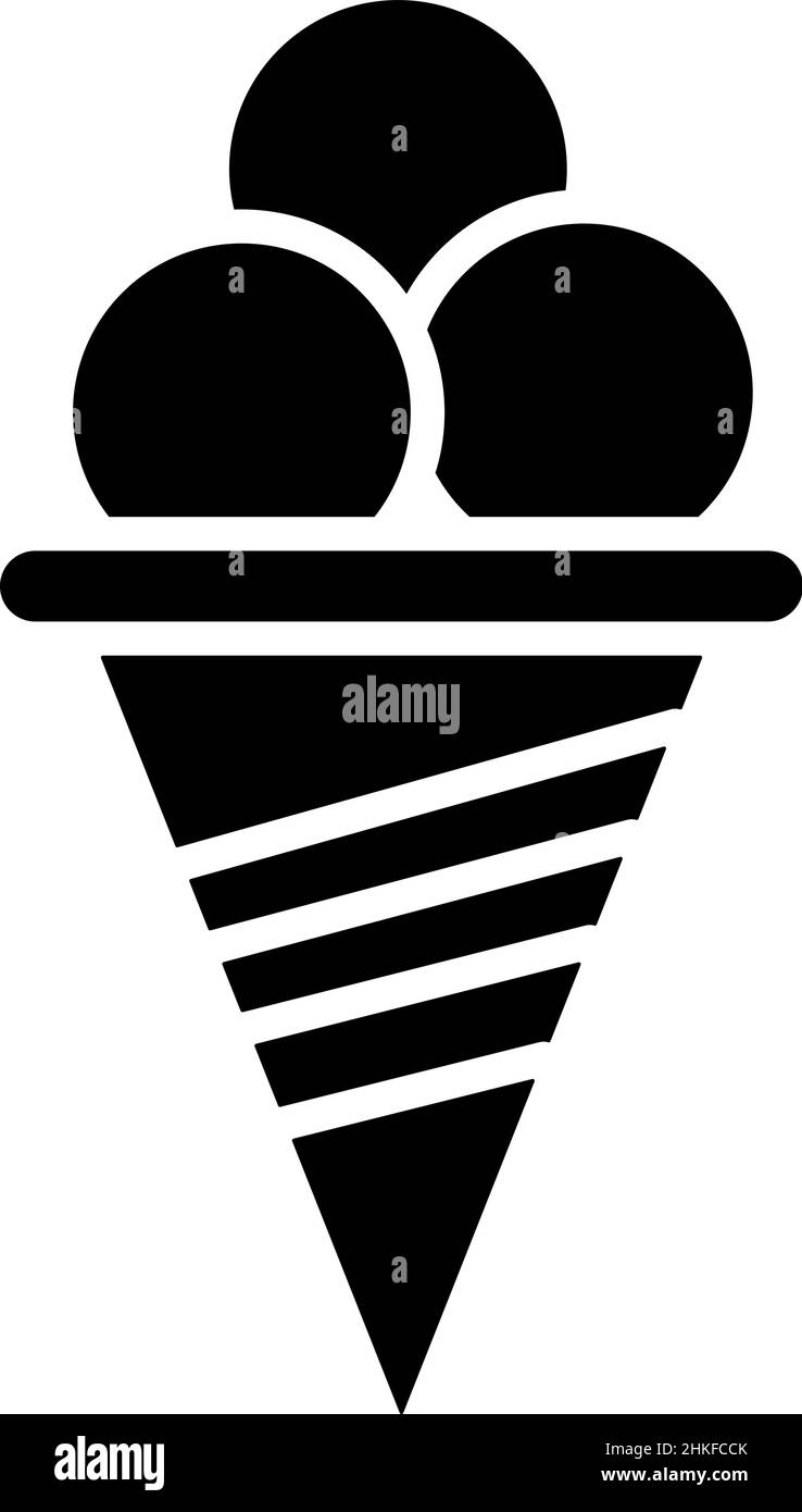Ice Cream Cone Glyph Icon Food Vector Stock Vector Image & Art - Alamy
