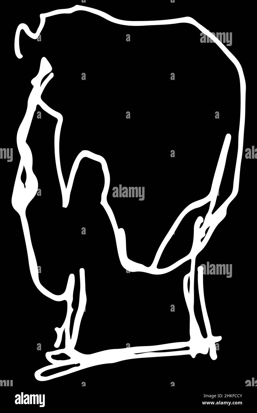 black and white vector sketch of the back of the head Stock Photo - Alamy