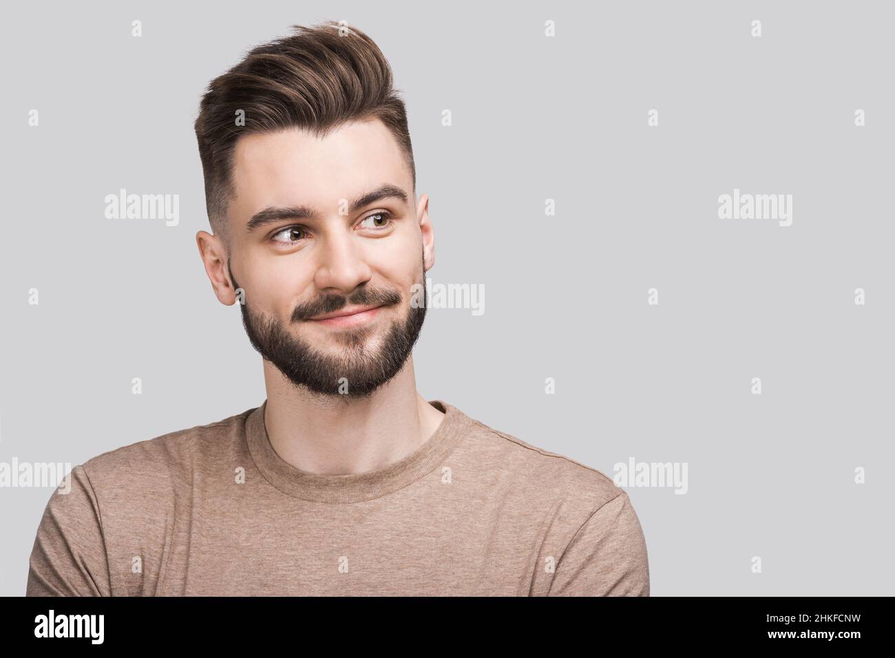 Closeup portrait of handsome smiling young man. Cheerful men isolated ...