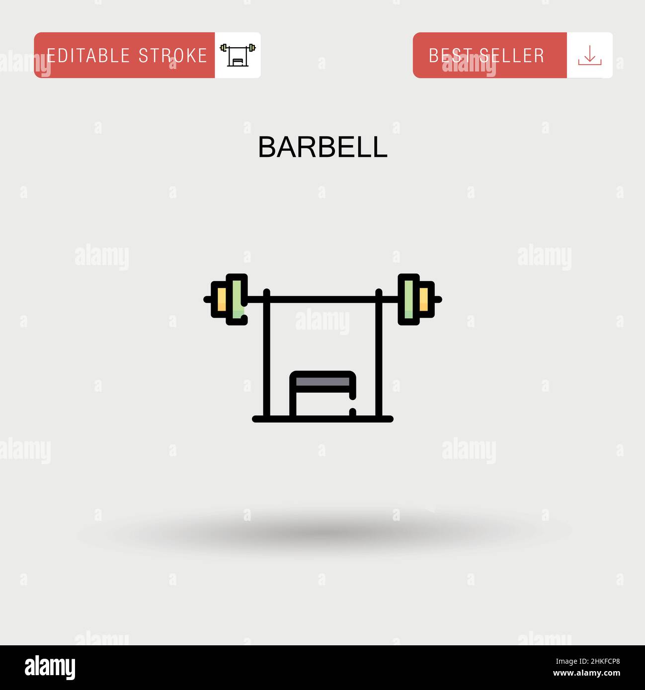 Barbell Simple vector icon Stock Vector Image & Art - Alamy
