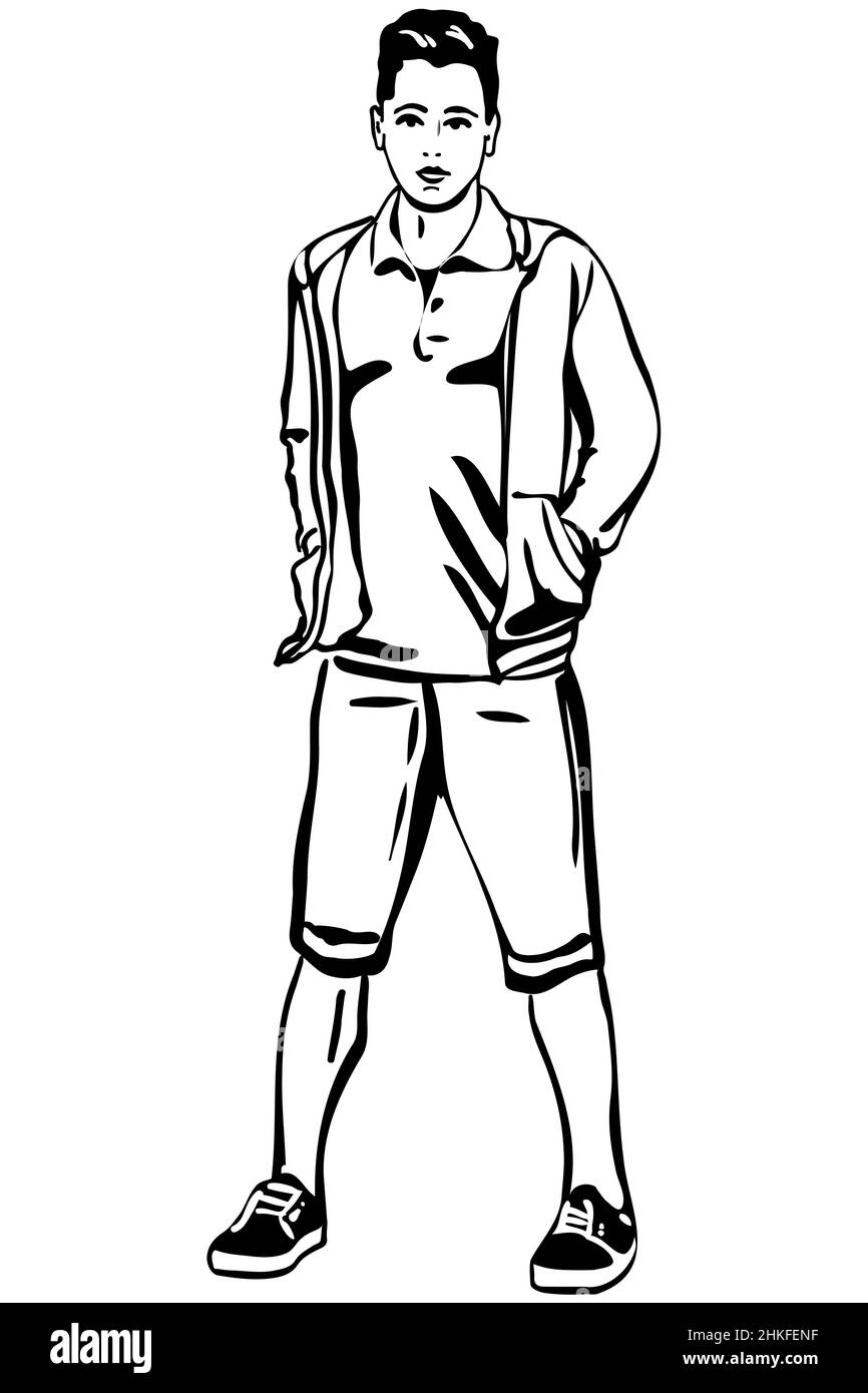 Handsome man stands white Cut Out Stock Images & Pictures - Alamy