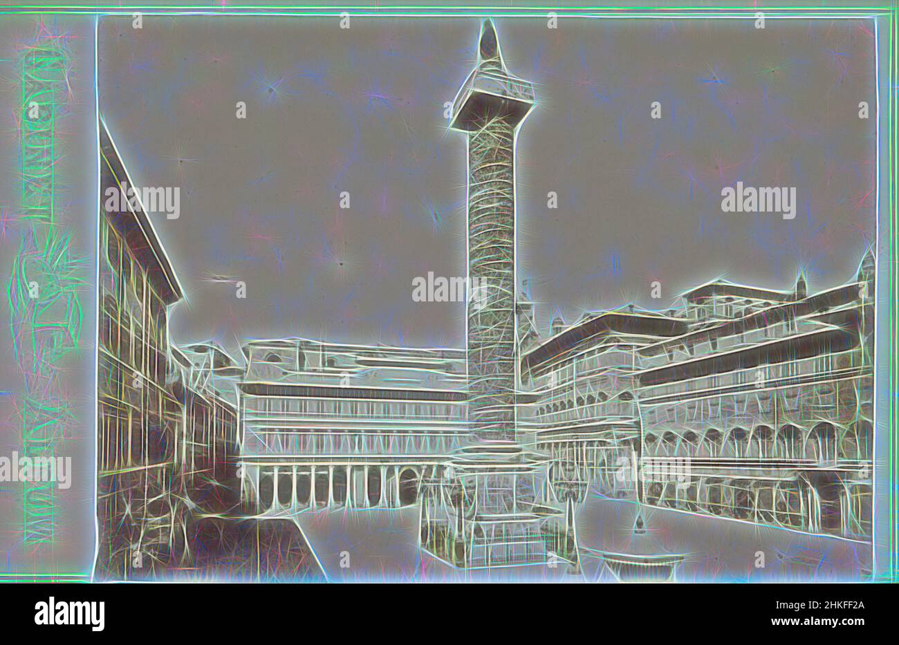 Inspired by View of the column of Marcus Aurelius in Rome, Zuil van ...