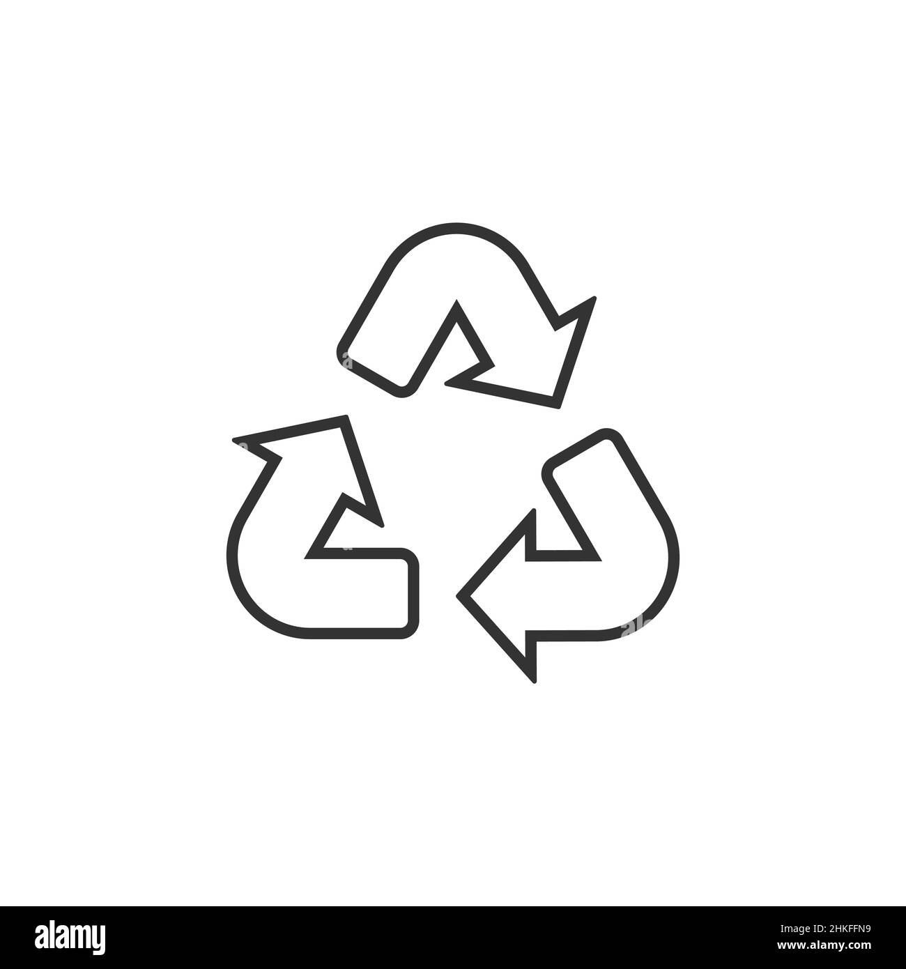 Recycle icon in flat style. Reuse vector illustration on white isolated ...