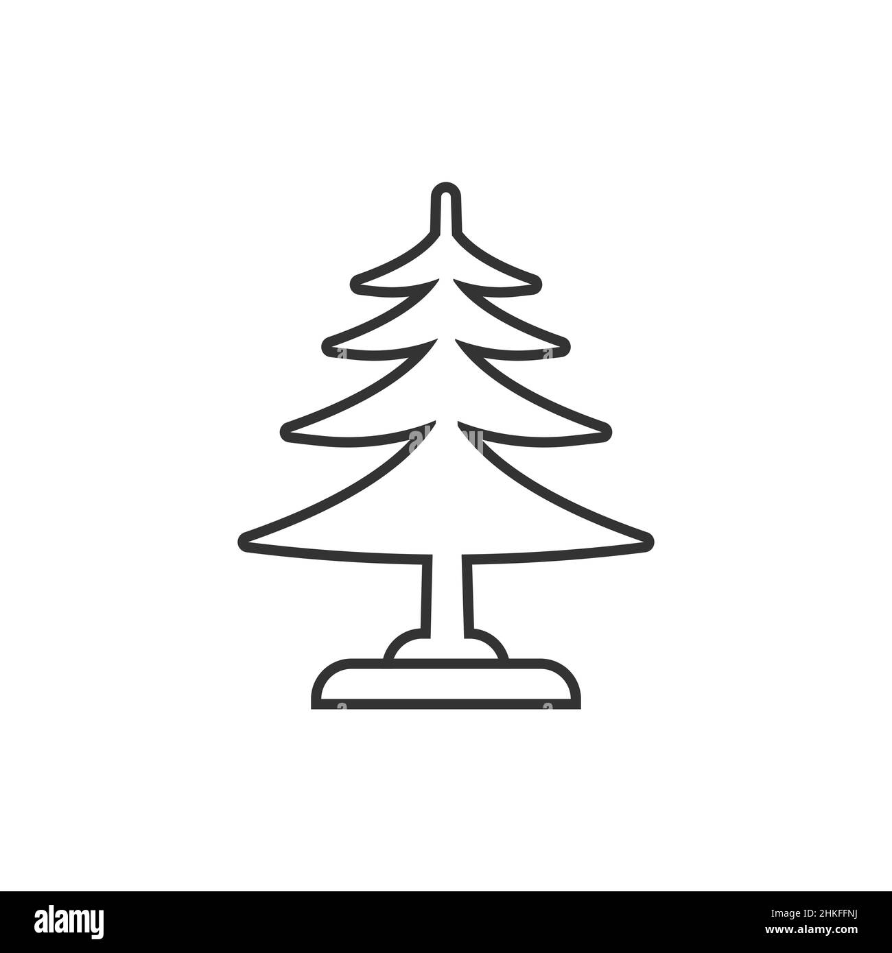 Conifer tree icon in flat style. Fir flora vector illustration on white ...