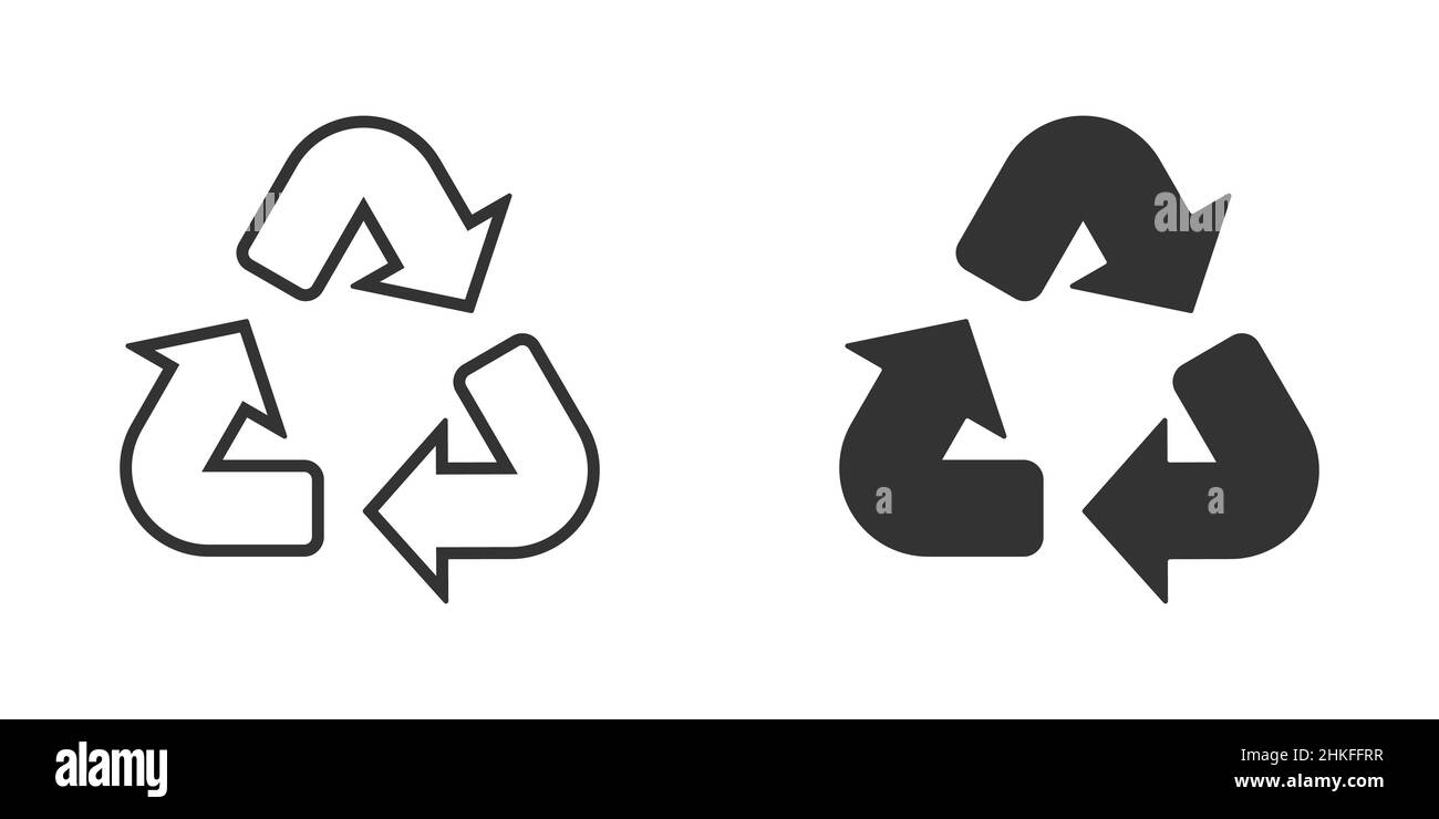 Recycle icon in flat style. Reuse vector illustration on white isolated ...