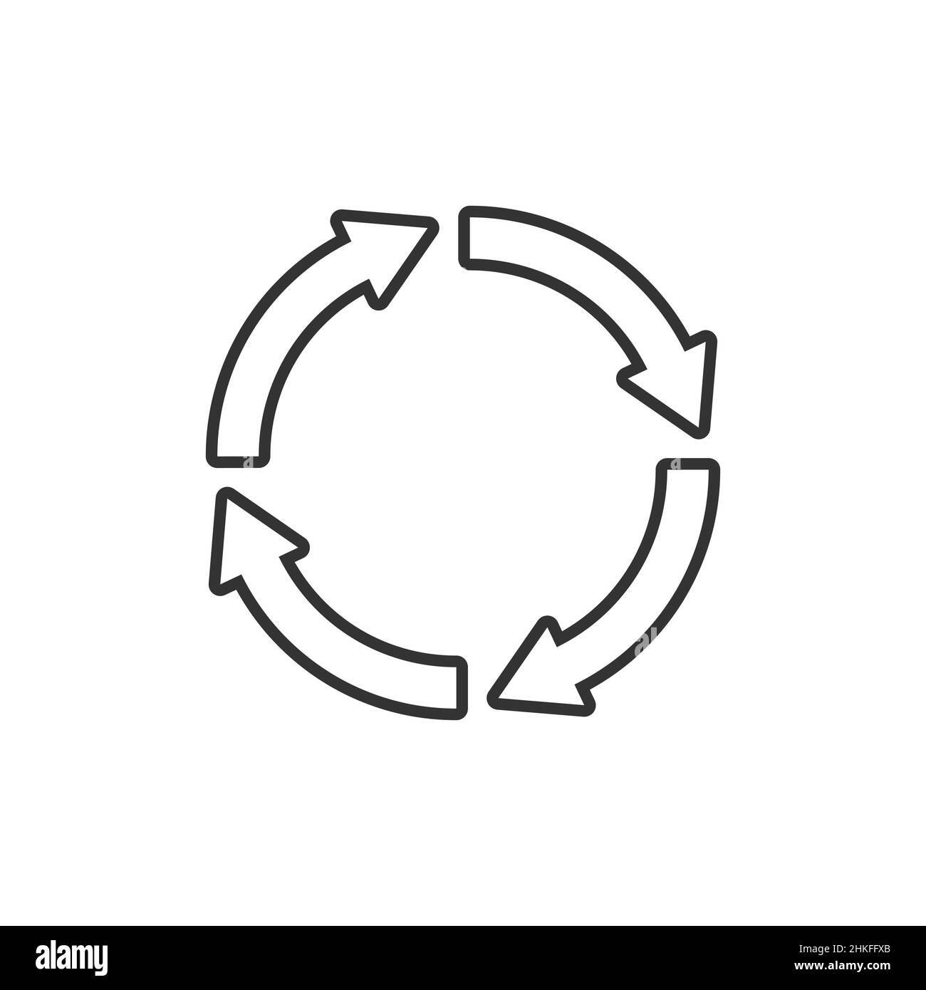 Recycle icon in flat style. Reuse vector illustration on white isolated ...