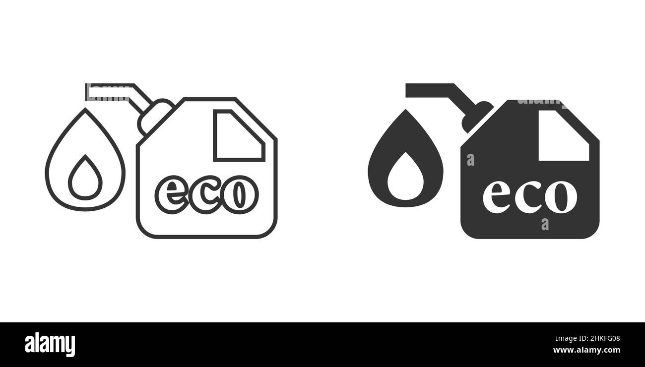 Gasoline canister icon in flat style. Petrol can vector illustration on ...