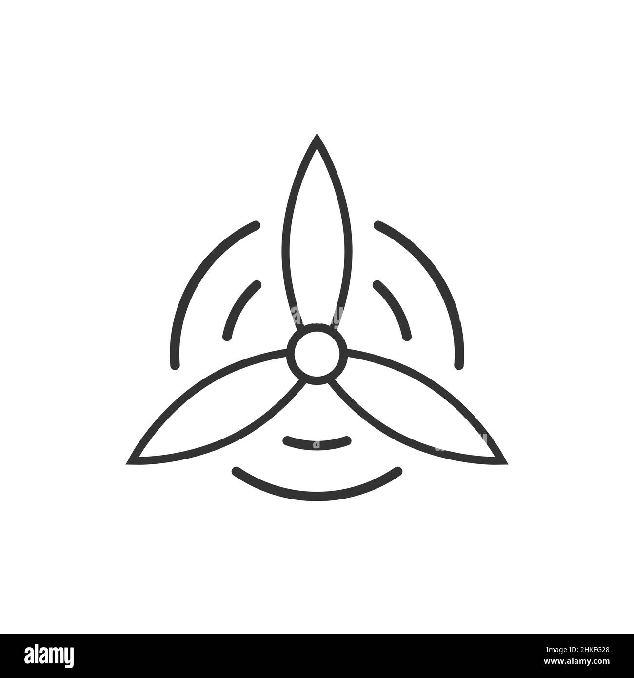Wind power plant icon in flat style. Turbine vector illustration on ...