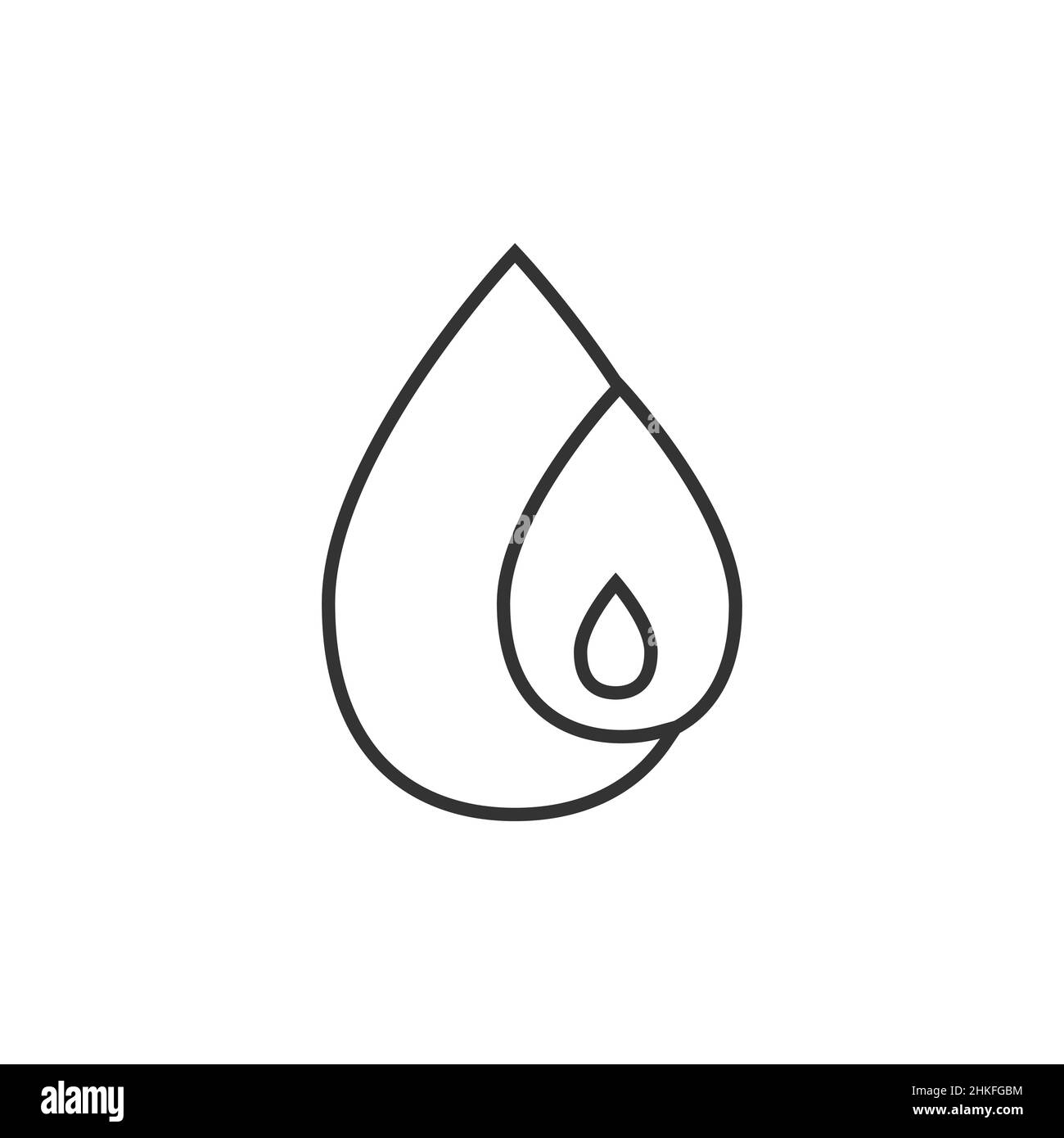 Water drop icon in flat style. Blob vector illustration on white ...