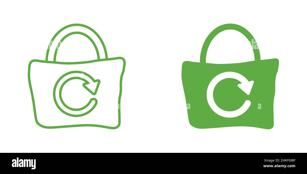 Eco bag icon in flat style. Ecobag vector illustration on white ...