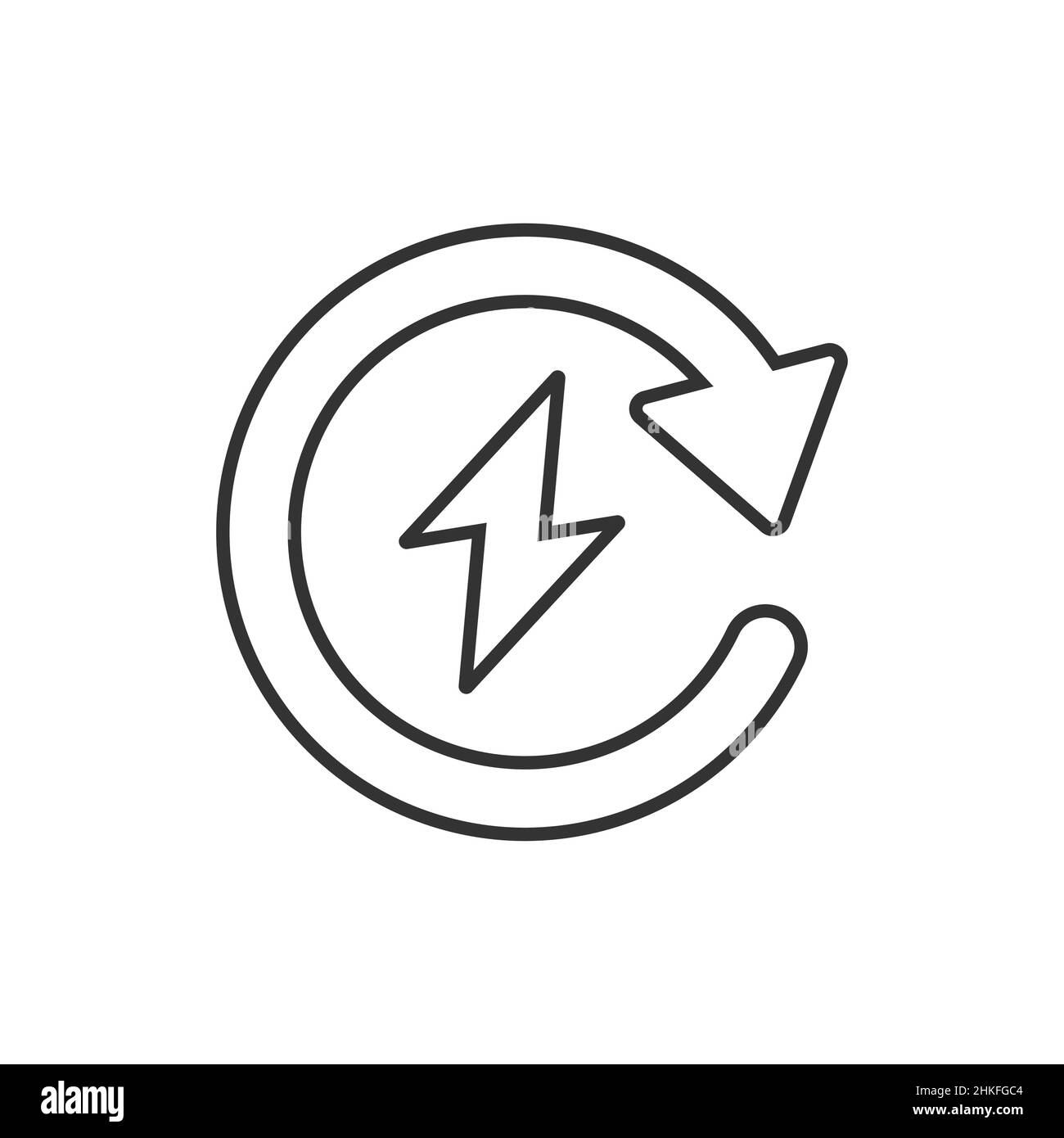 Energy recharge icon in flat style. Voltage and arrow vector ...