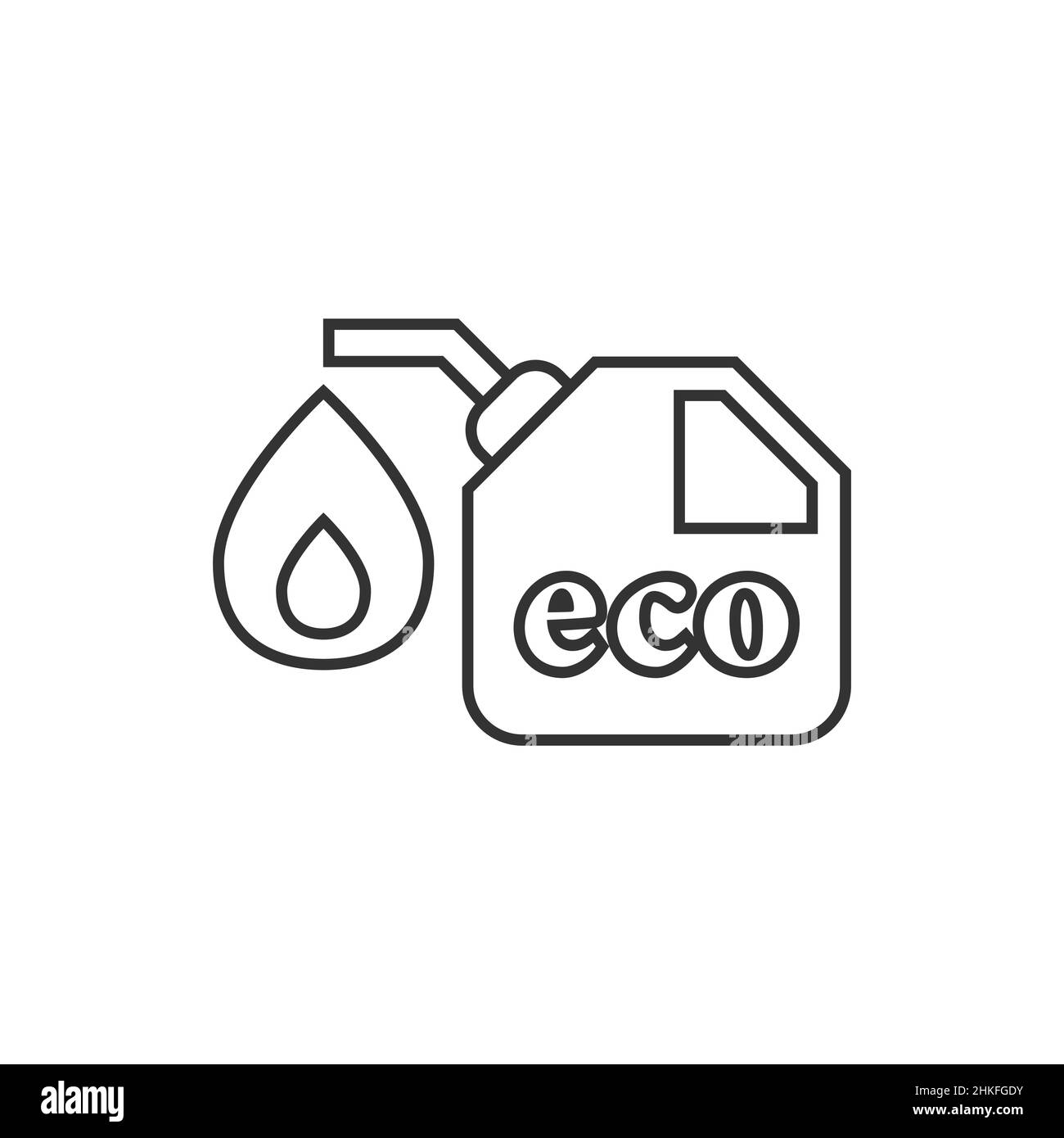 Gasoline canister icon in flat style. Petrol can vector illustration on ...