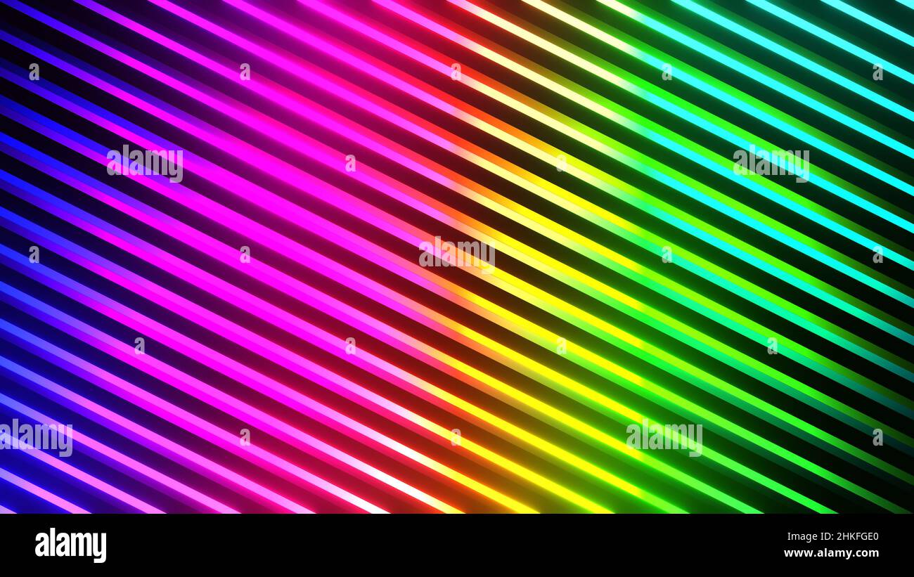 3d Render Abstract gradient background of multicolored lines. Colorful ...