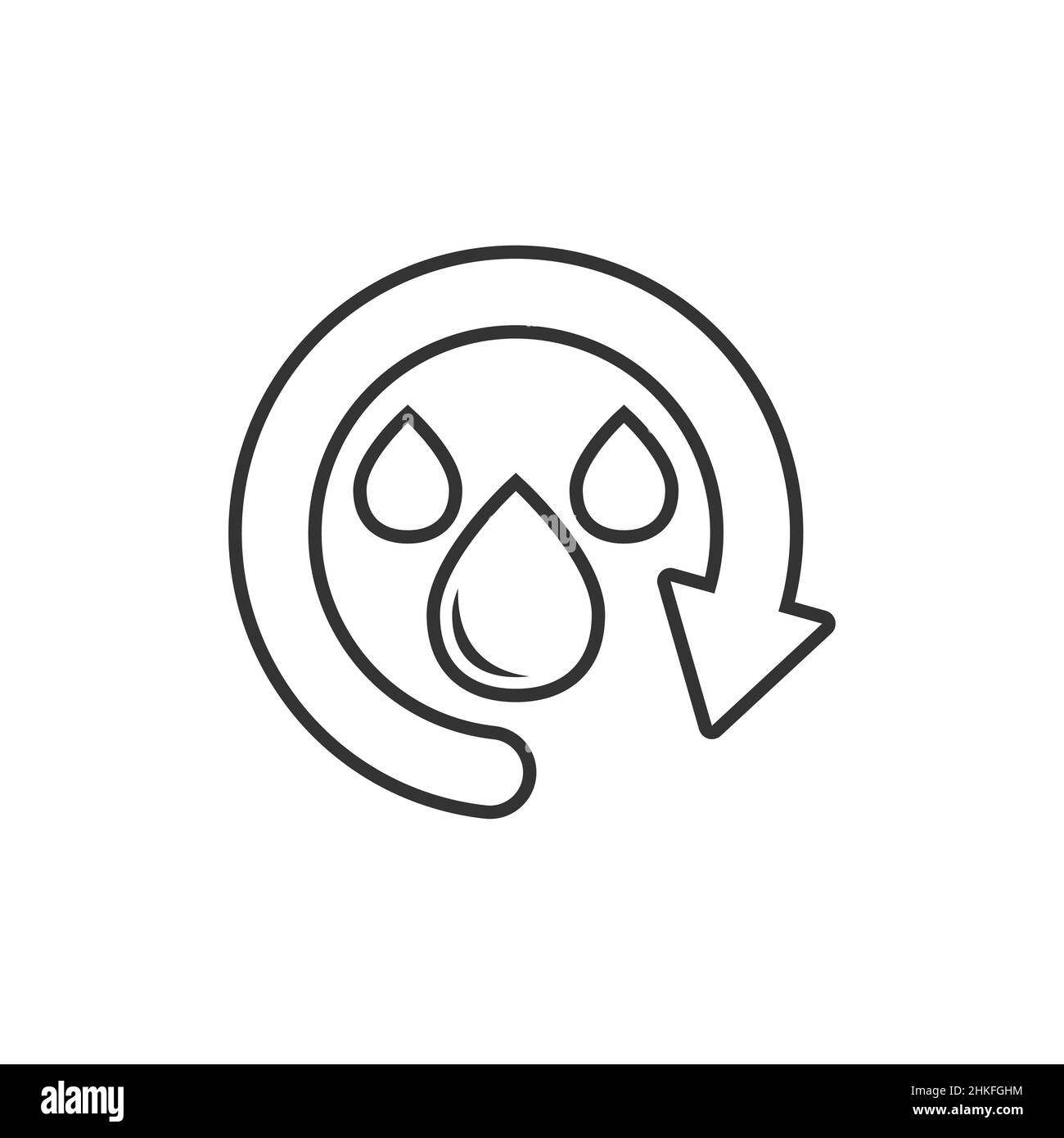 Water drop icon in flat style. Blob recycle vector illustration on ...