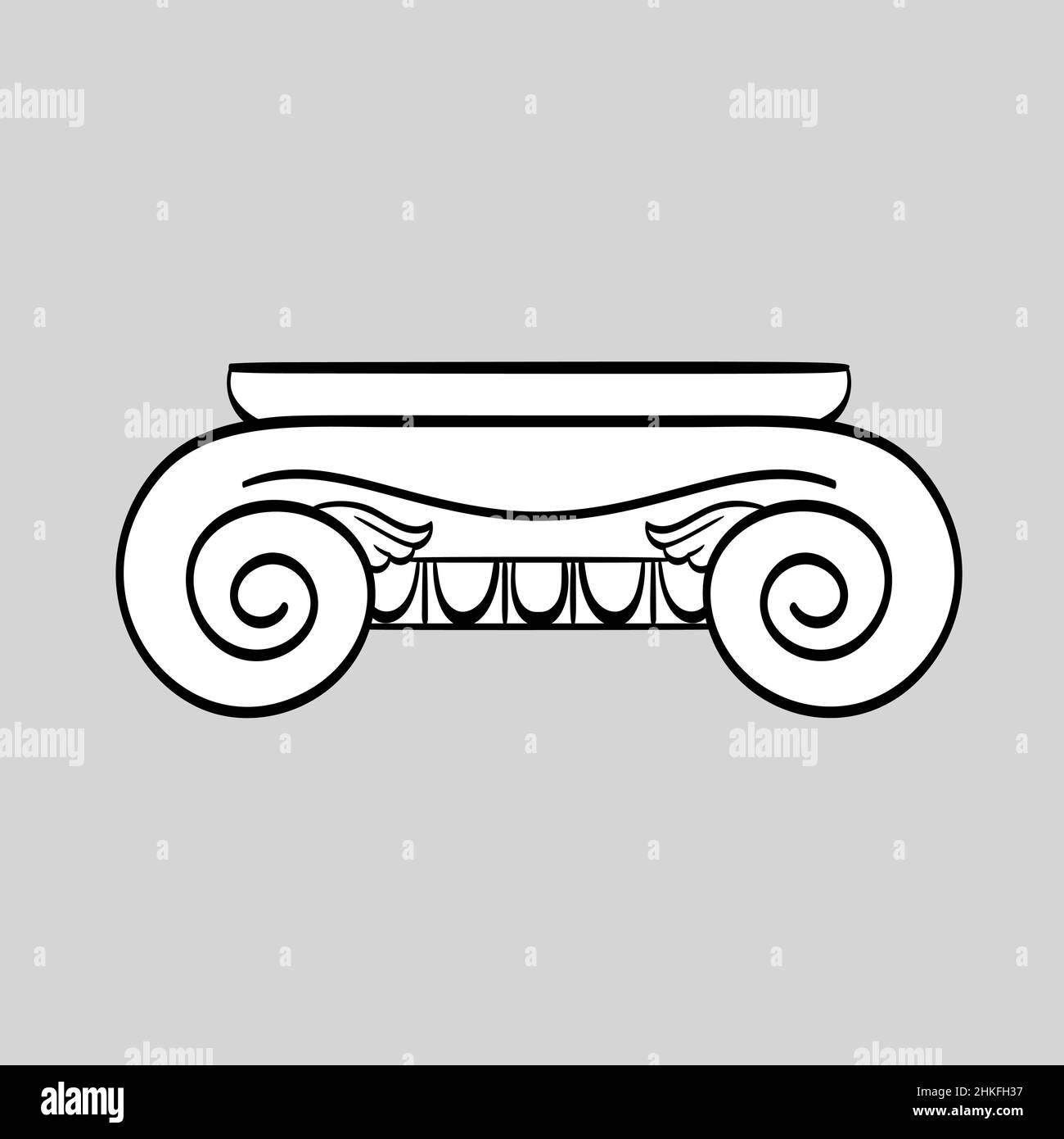 Classical column architecture element. Hand drawn column shape Stock ...