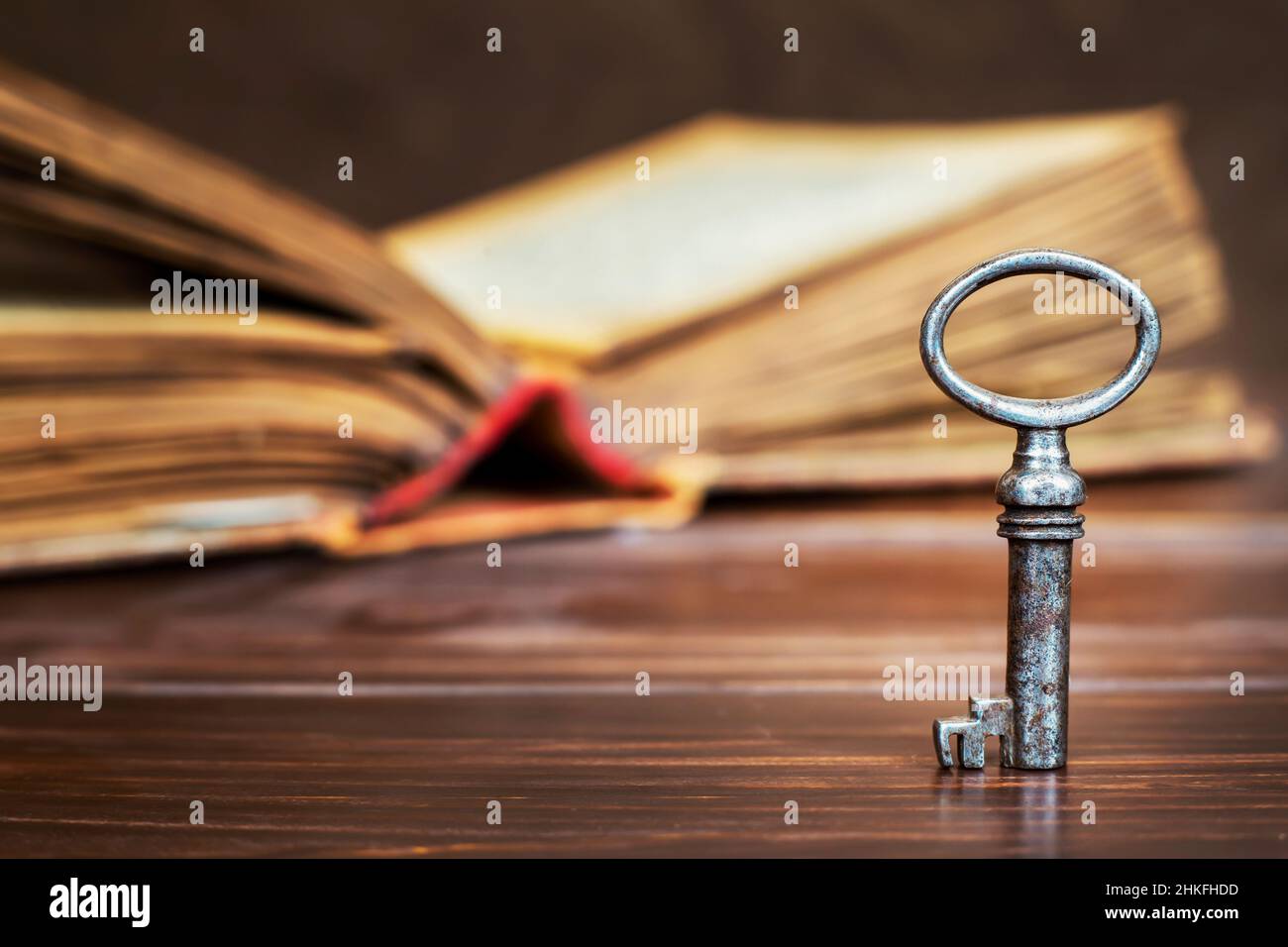 Old vintage opened holy bible book and key. Faith, pray background ...