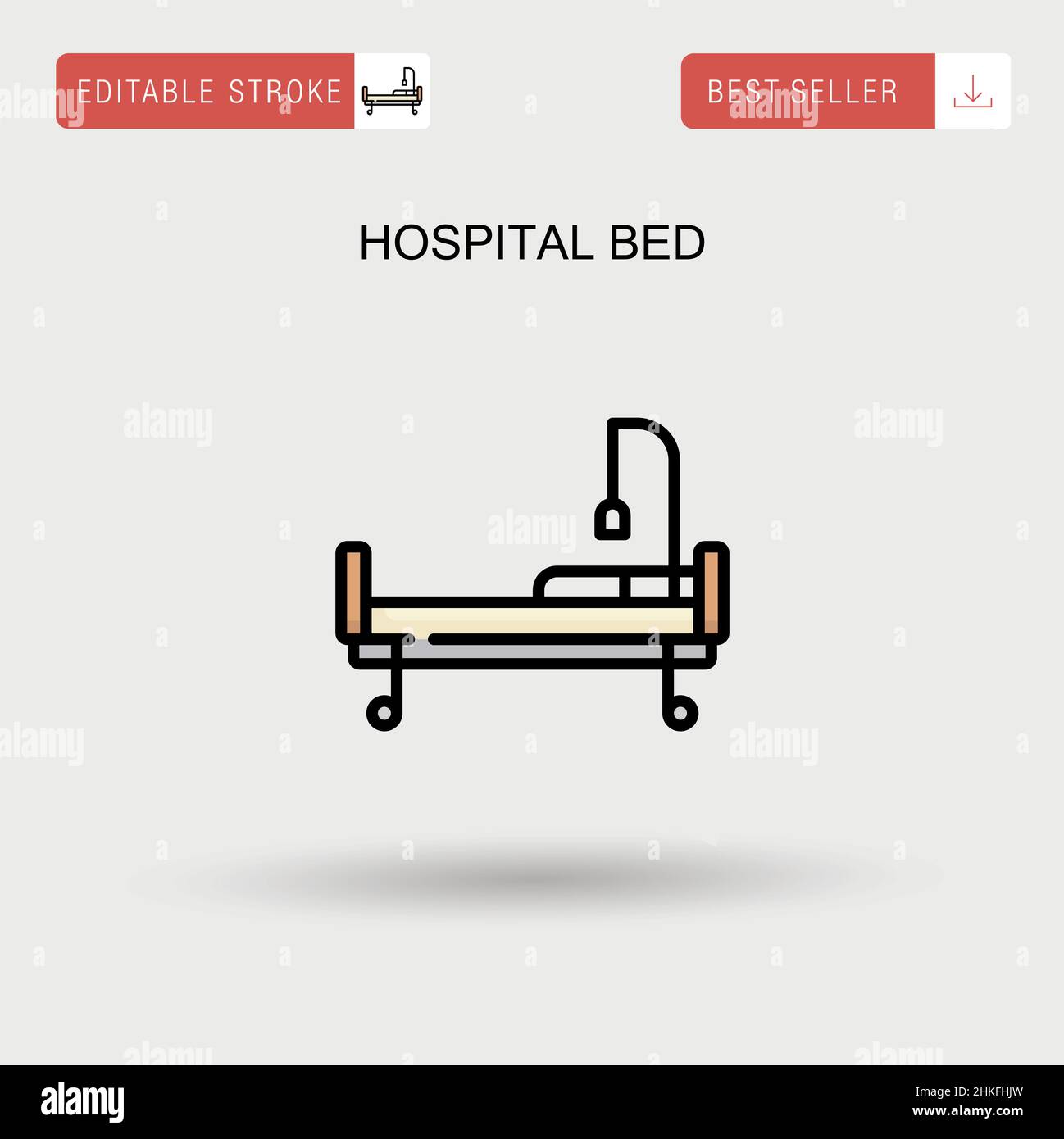 Hospital bed Simple vector icon Stock Vector Image & Art - Alamy