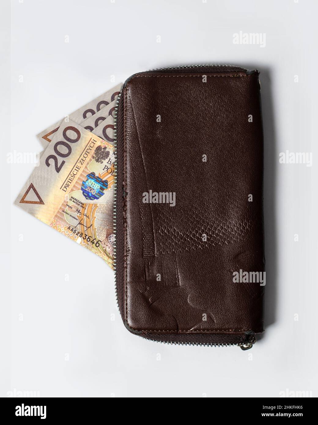 3d rendering of polish zloty notes inside a purse Stock Photo - Alamy